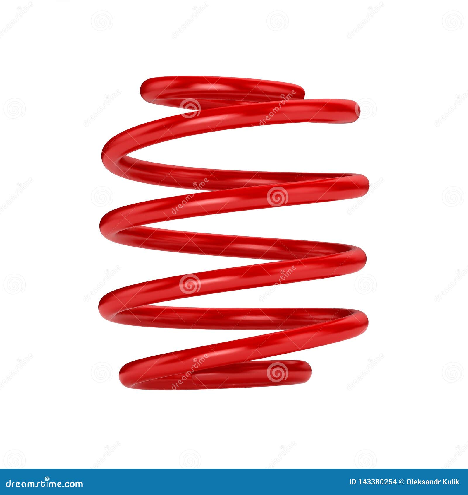 Spring Isolated on White 3d Stock Illustration - Illustration of metal ...