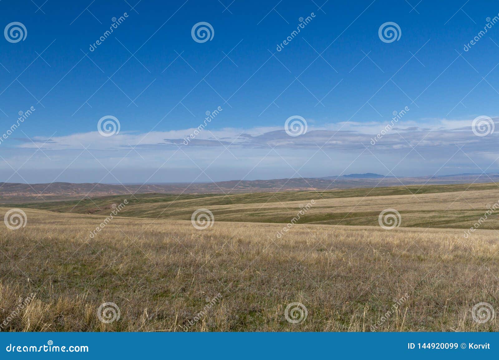Spring in the Kazakh Steppes among the Hills Stock Image - Image of ...