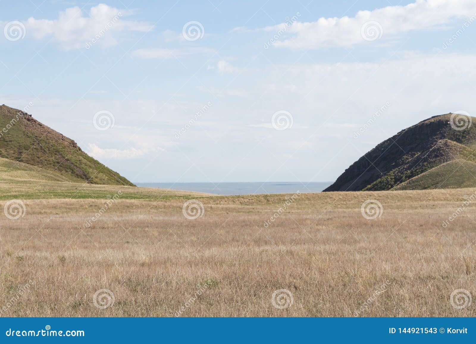 Spring in the Kazakh Steppes among the Hills Stock Image - Image of ...