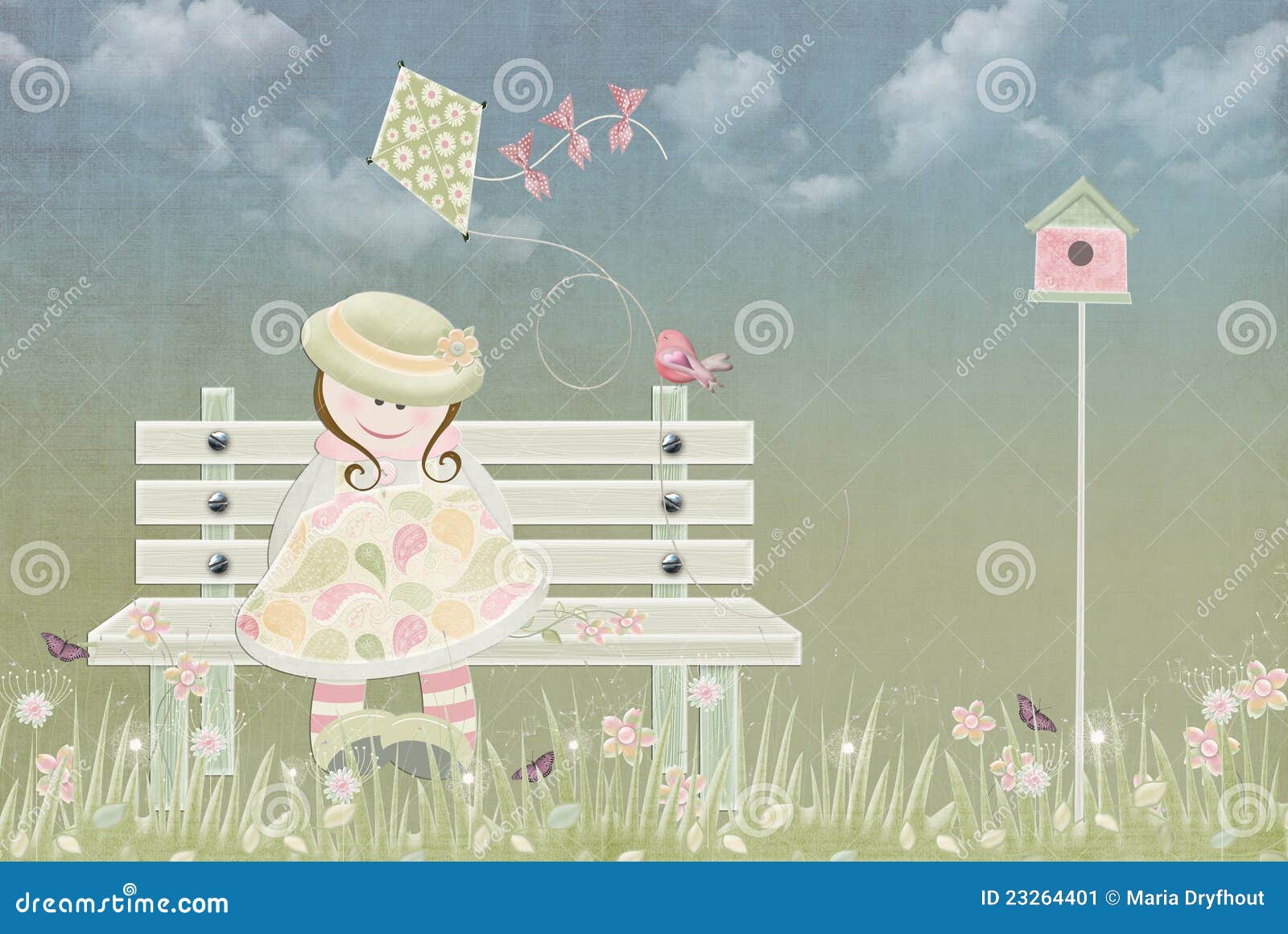 Spring Kite stock illustration. Illustration of park - 23264401