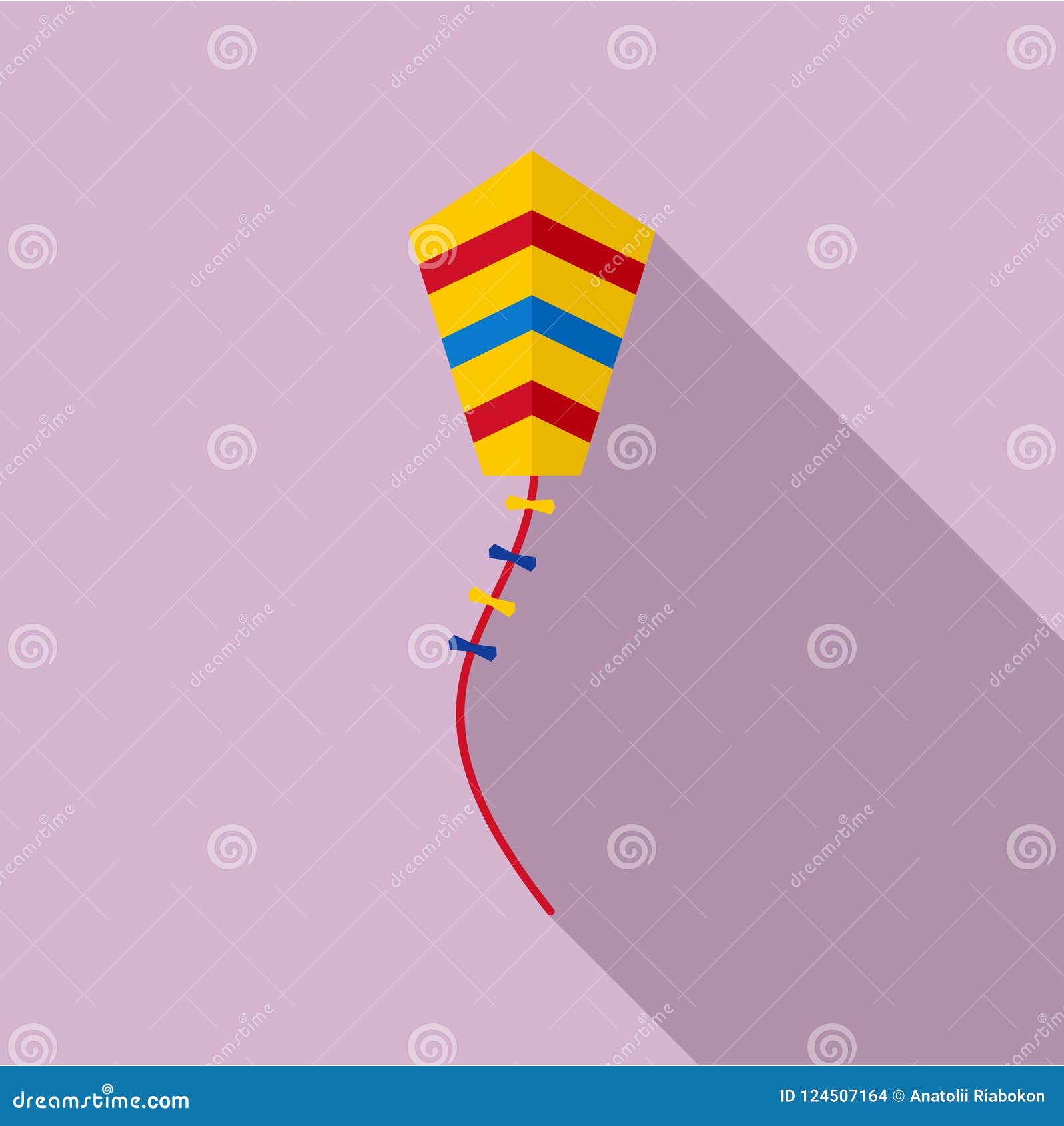 Spring Kite Icon, Flat Style Stock Illustration - Illustration of brand ...