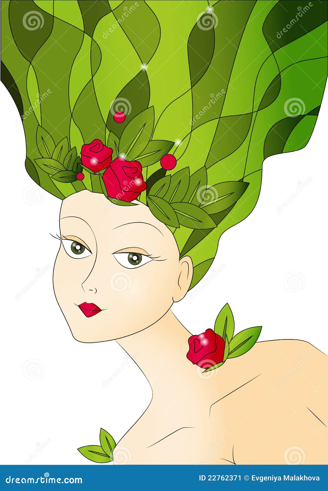 Spring lady stock vector. Illustration of face, fairy - 22762371