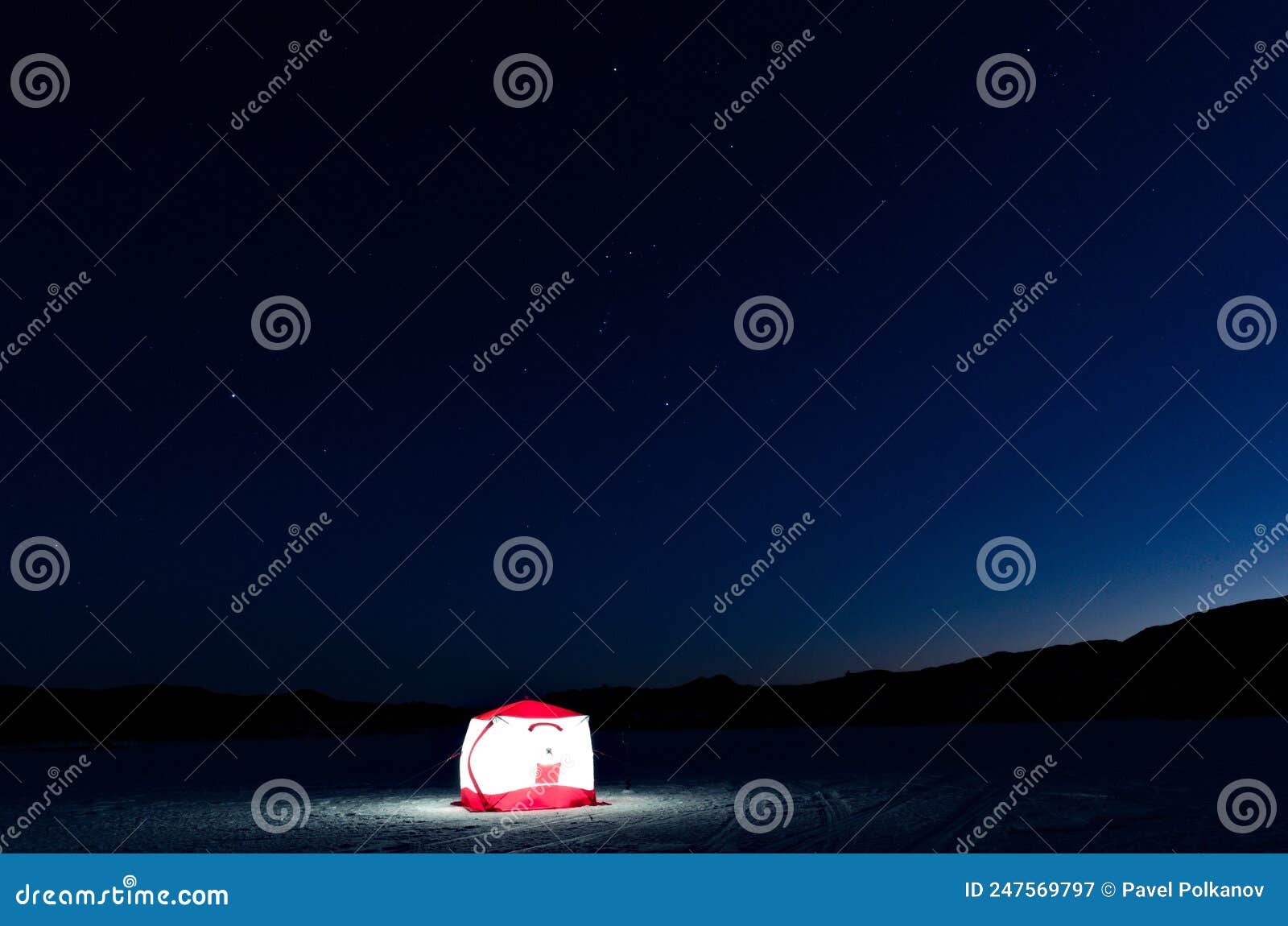 Spring Lake Light Sky Ice and Stars Stock Image - Image of blue, stars ...