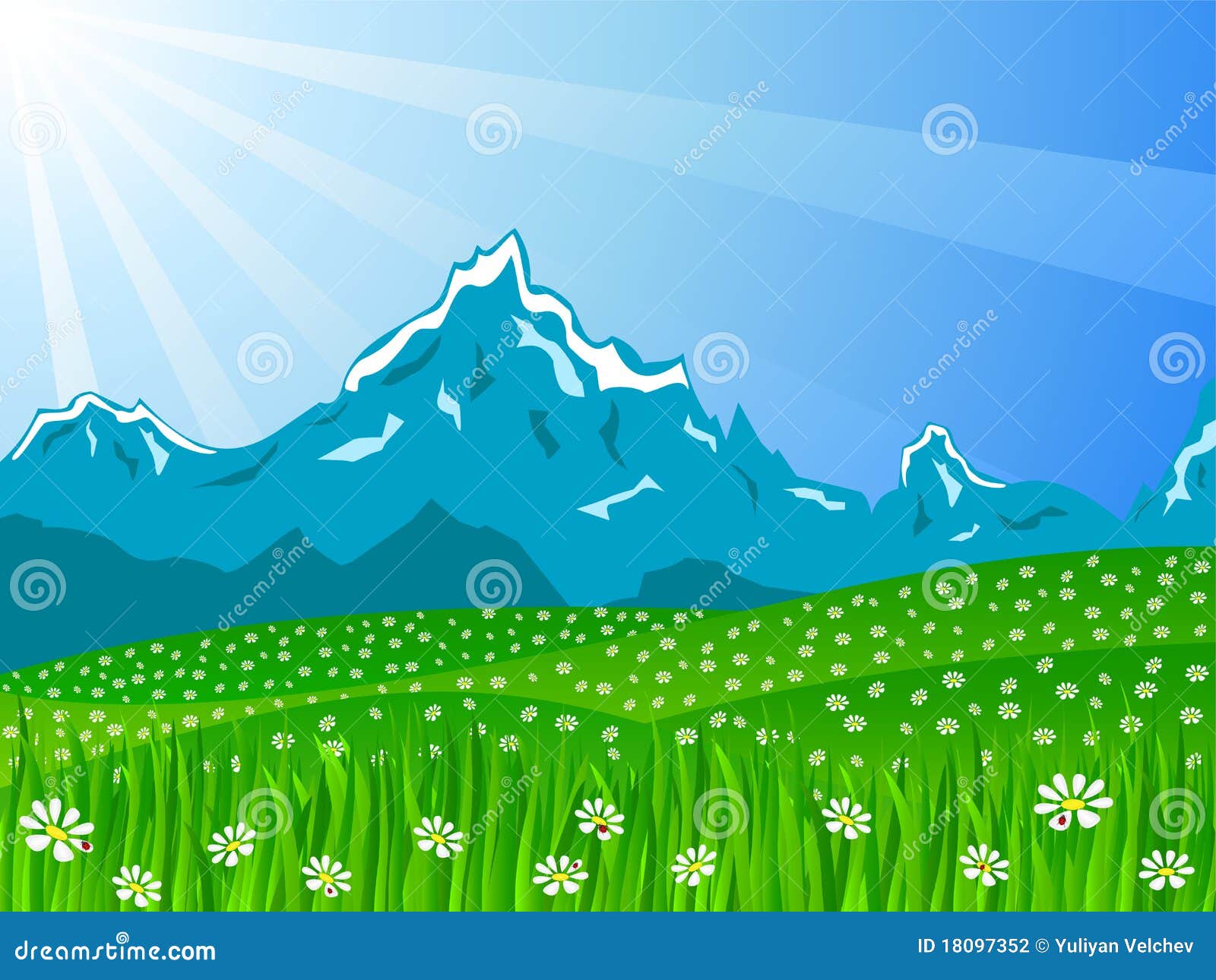 Spring landscape 2 stock vector. Illustration of wallpaper - 18097352