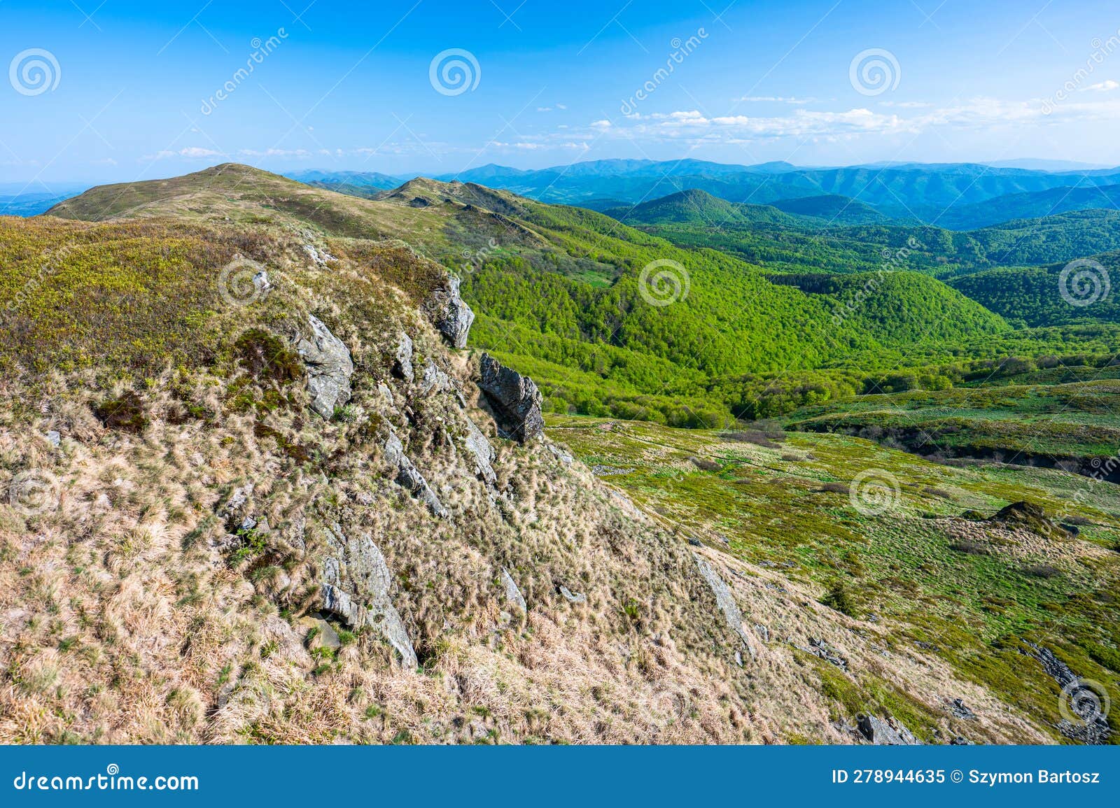 Spring Landscape of the Bieszczady Mountains. a View of the Mount ...