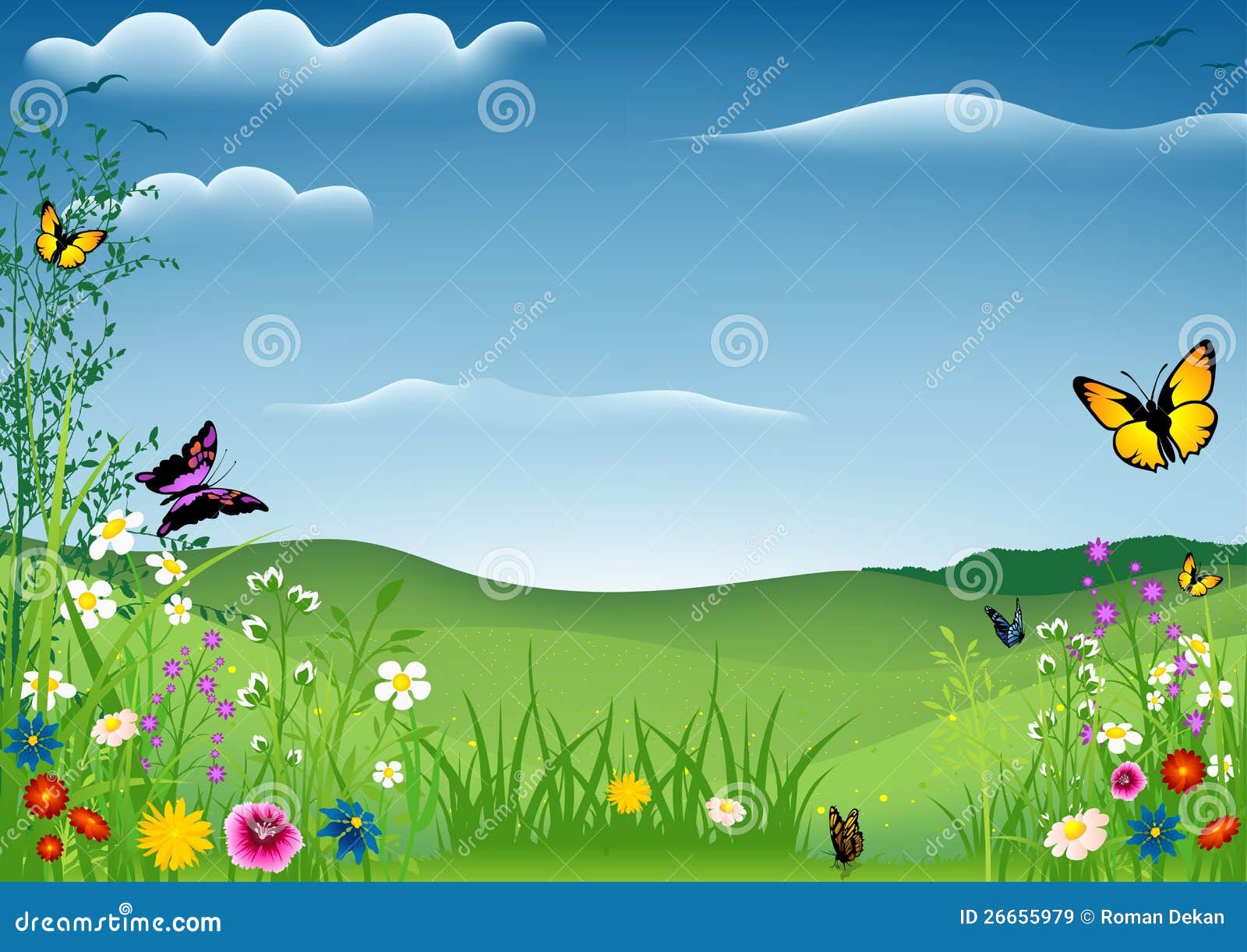 Spring Landscape Rural Countryside, Blossom Tree, Rural Nature Wwith ...