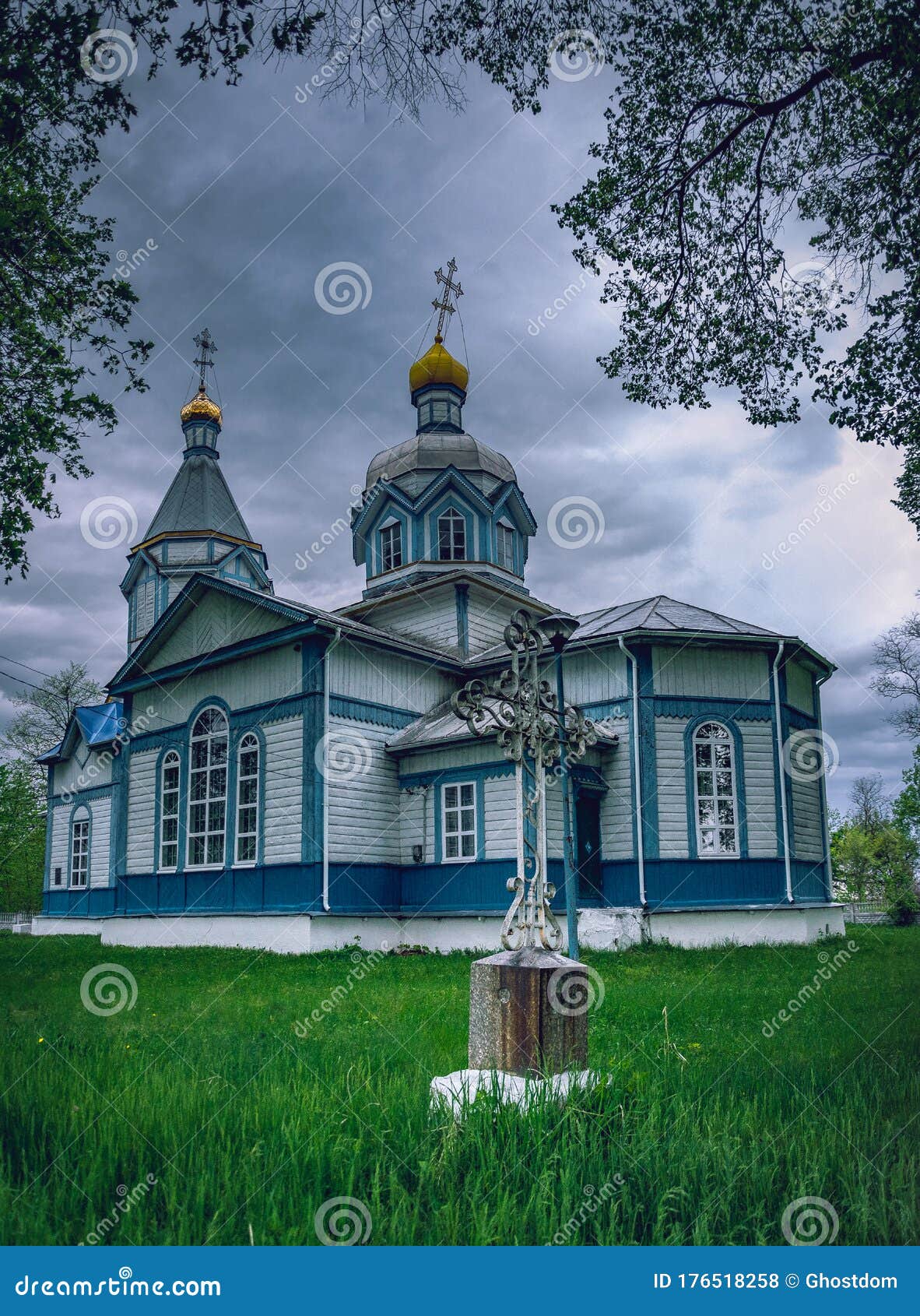 Spring Landscape with Chirch Stock Photo - Image of landscape, dawn ...