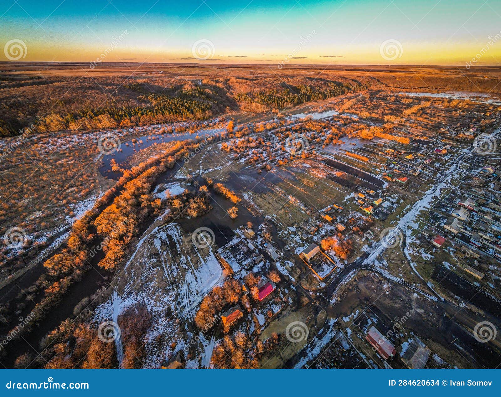 Spring Landscape in the Countryside from a Height Stock Photo - Image ...