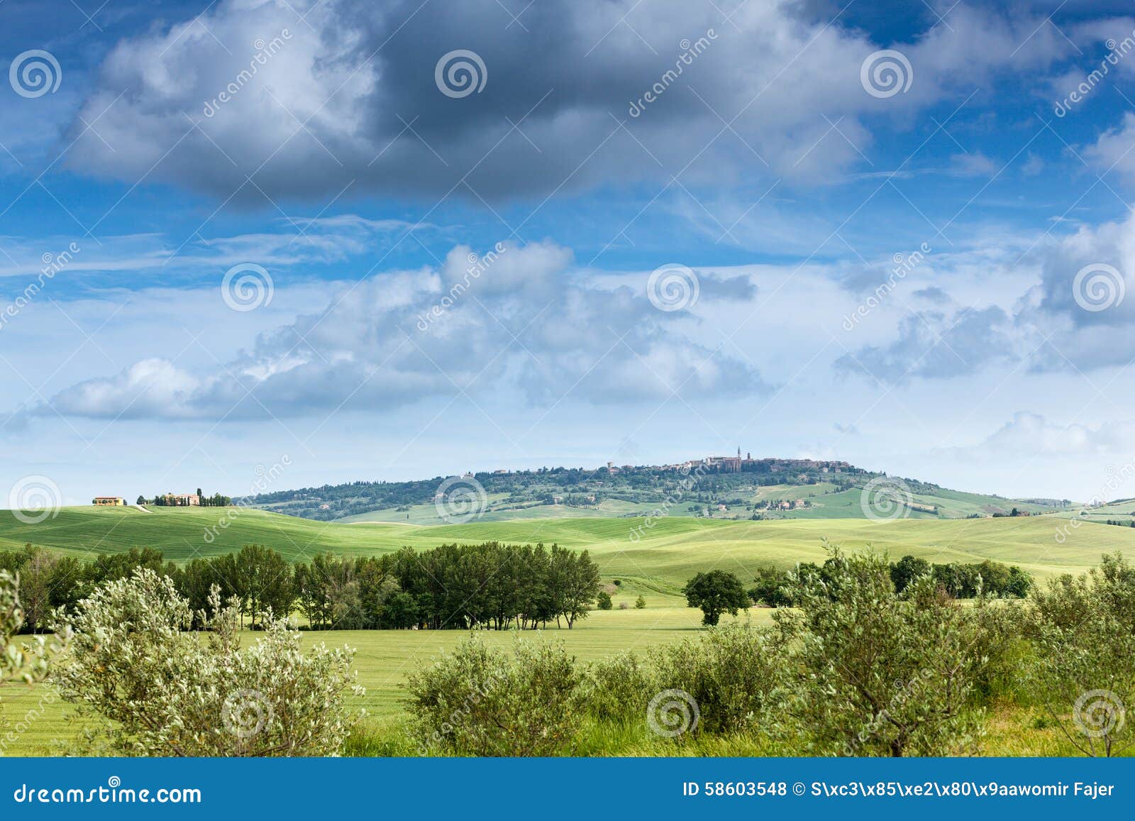 Spring Landscape of Fields Tuscany Stock Photo - Image of cypress ...
