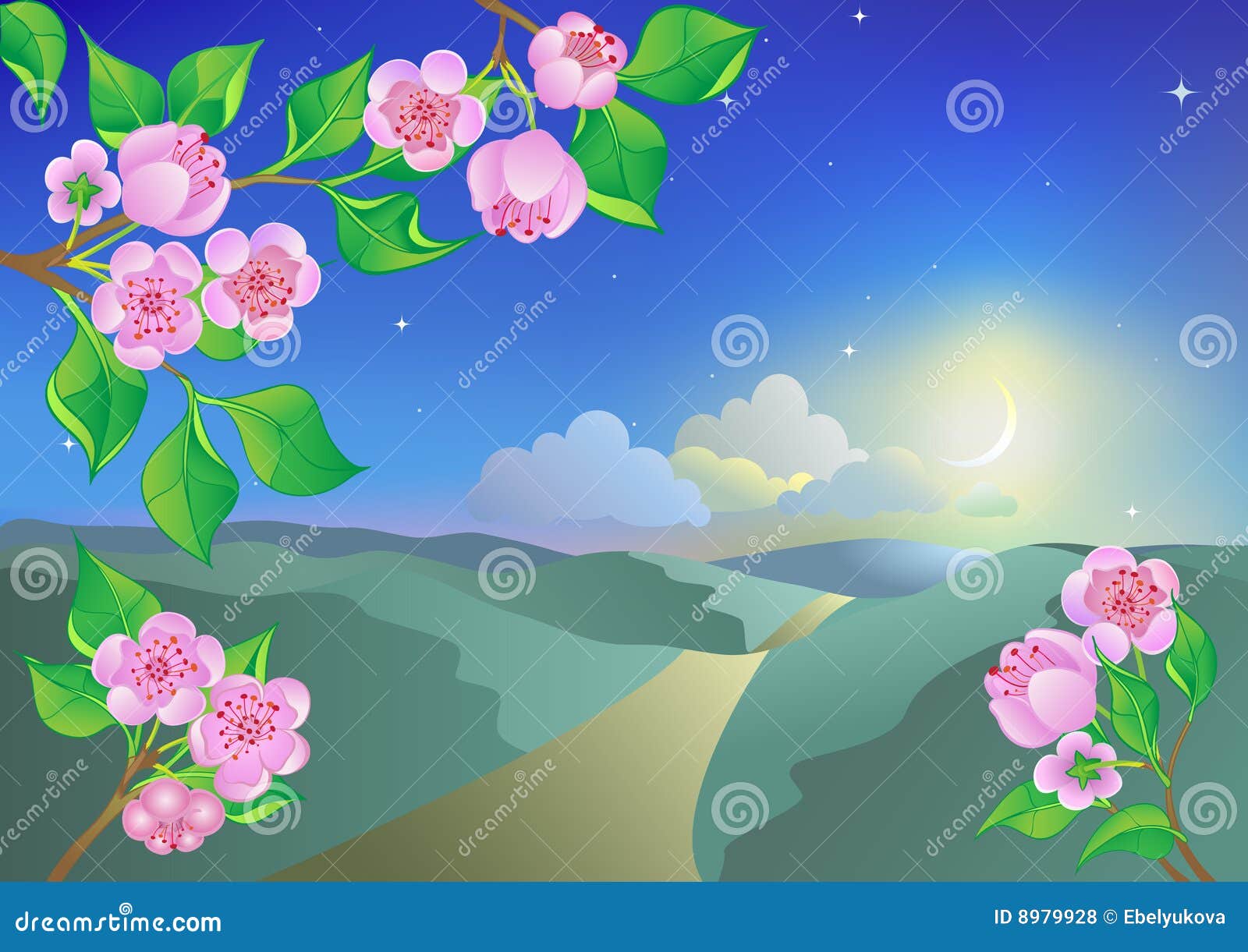 Spring Night Background