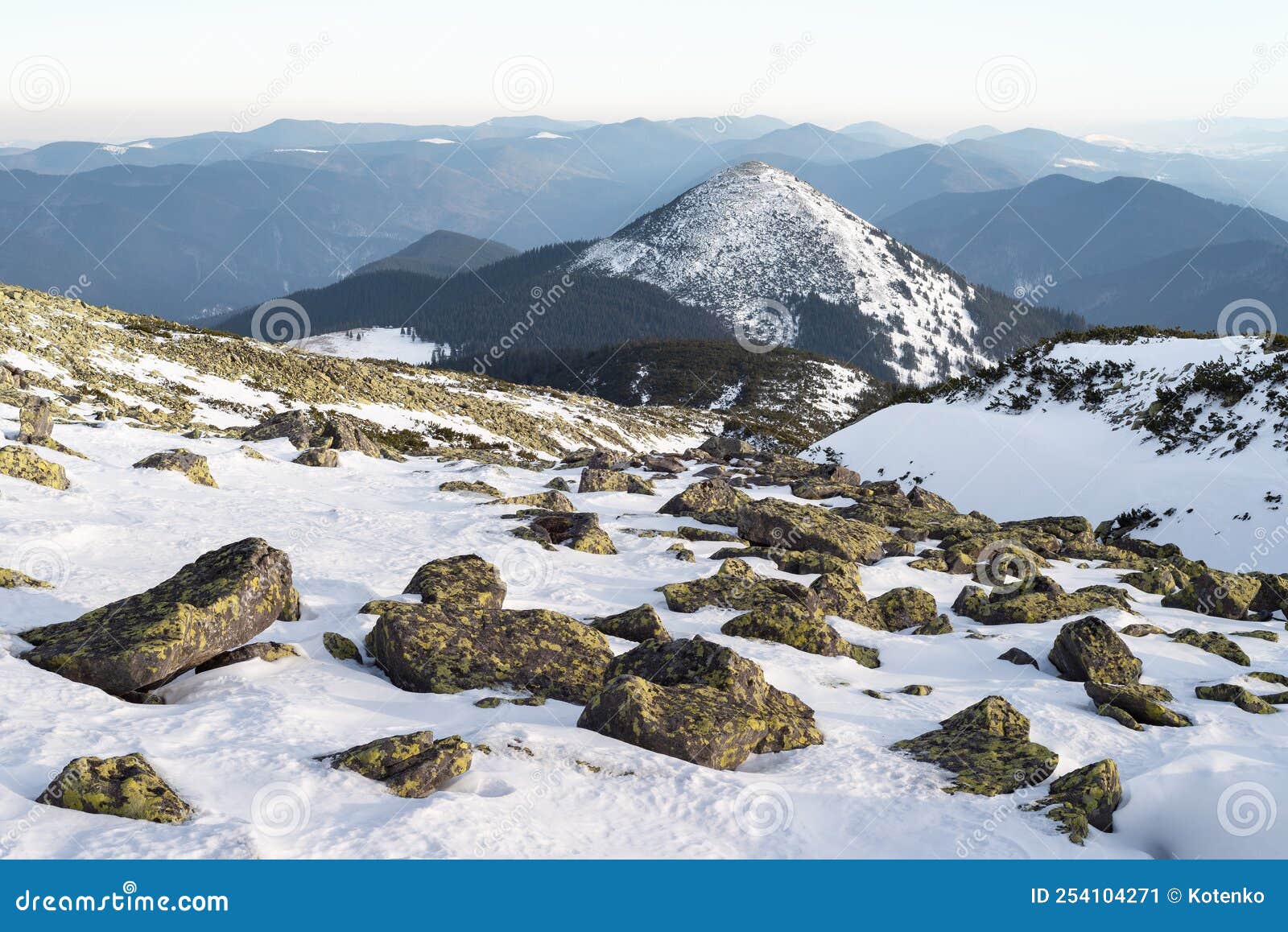 Spring Landscape in the Mountains Stock Image - Image of snowbreak ...