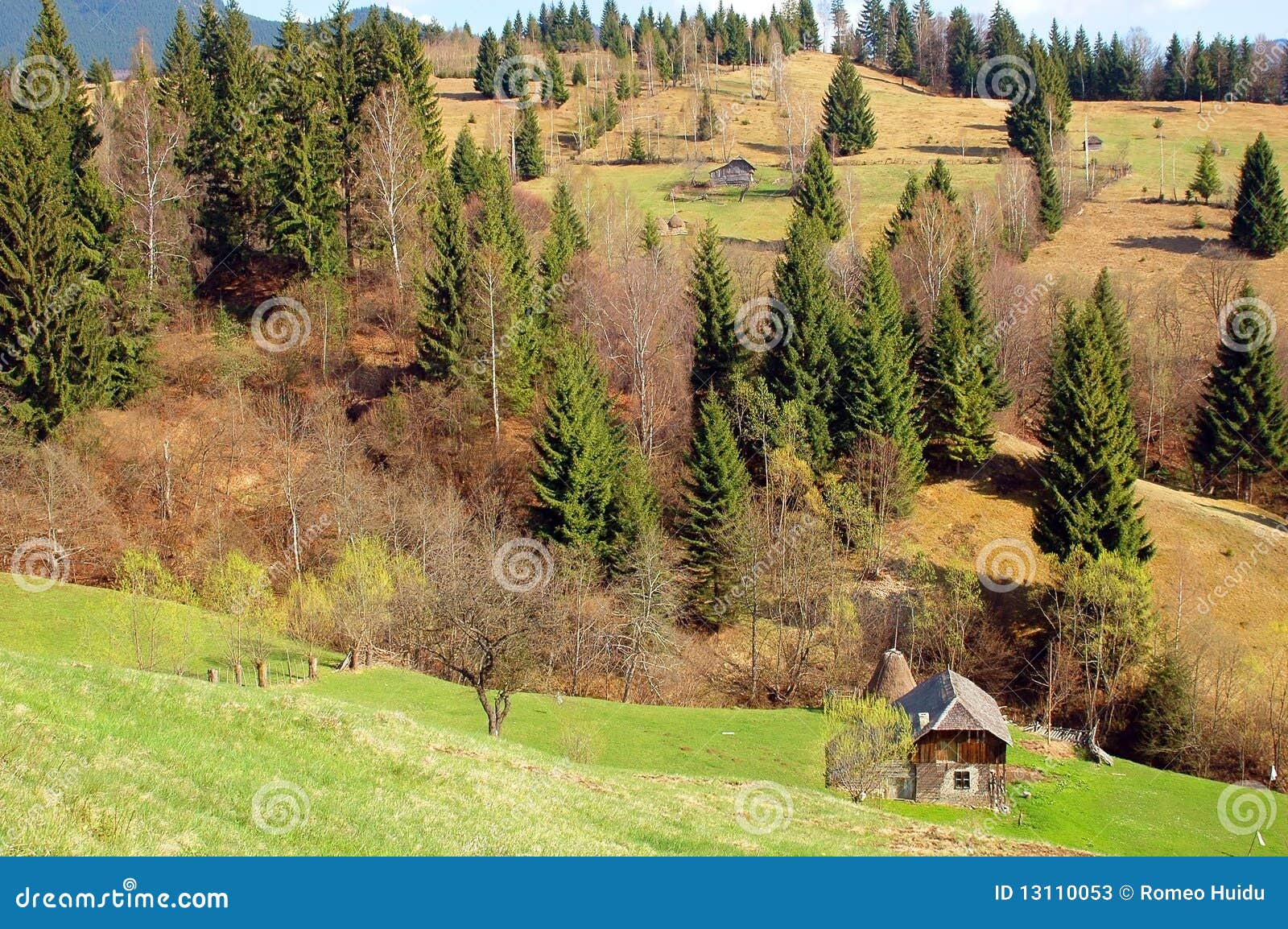 Spring Landscape in the Mountains of Romania Stock Image - Image of ...