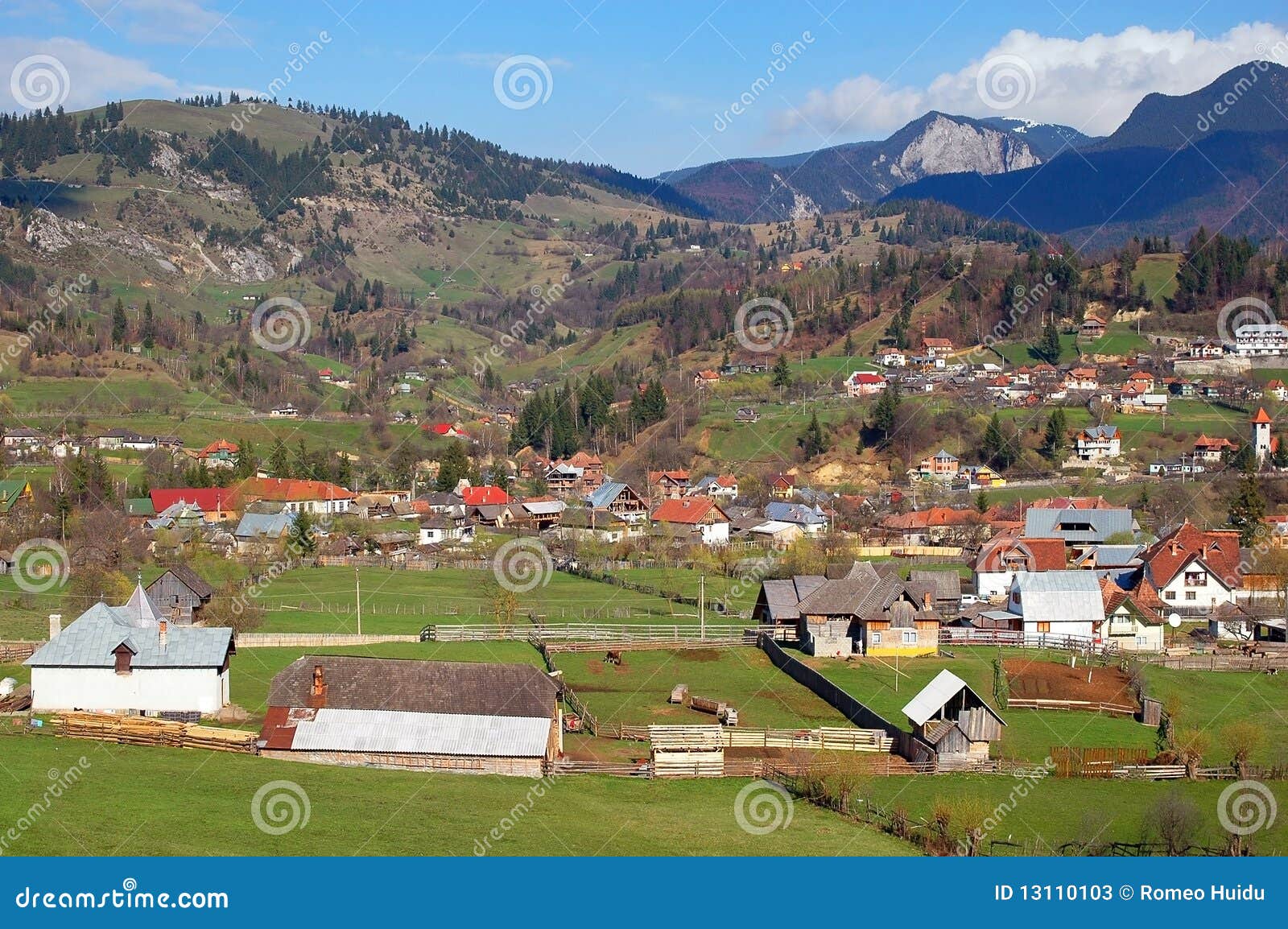 Spring Landscape in the Mountains of Romania Stock Image - Image of ...