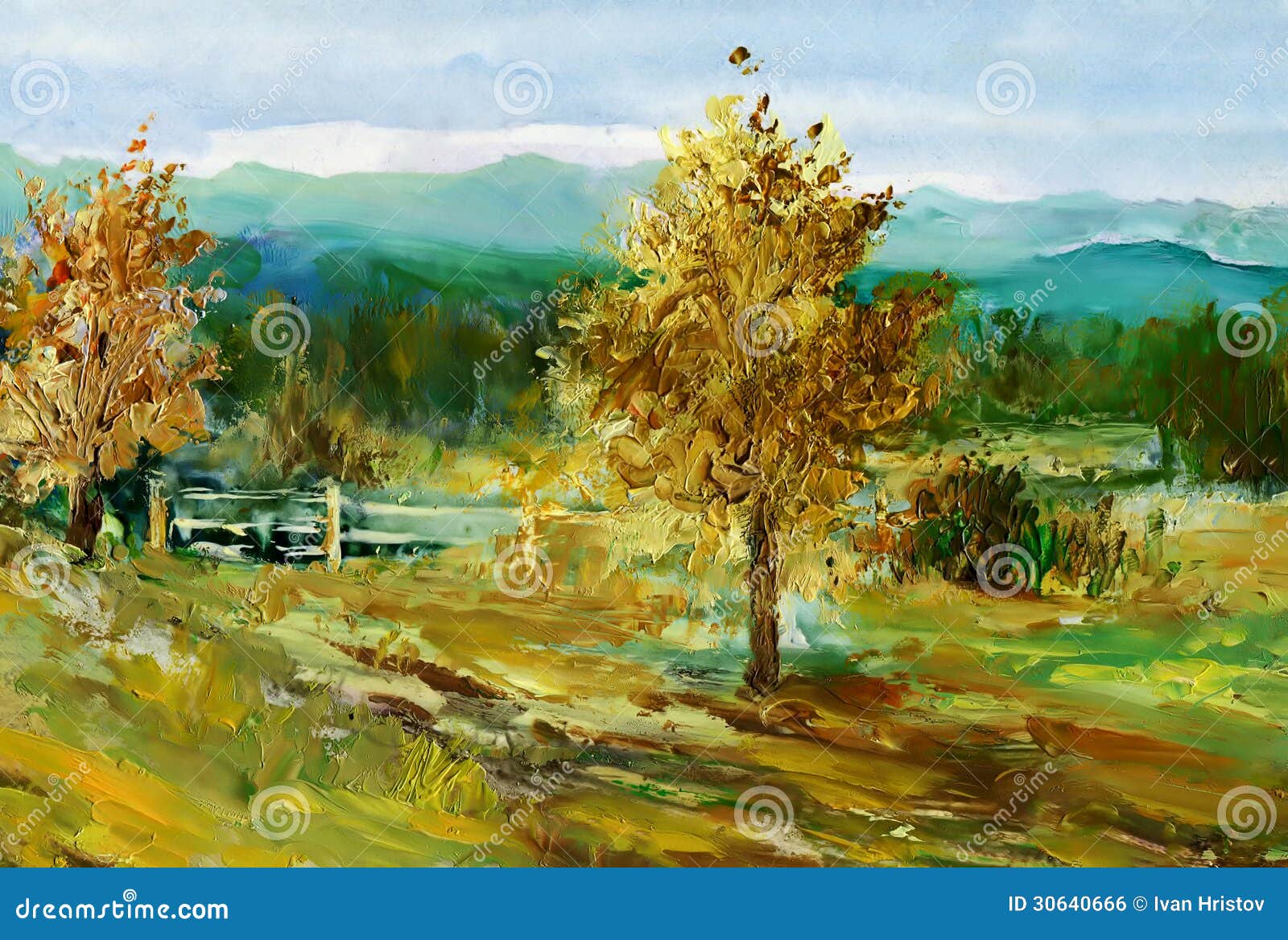 Spring landscape stock illustration. Illustration of drawing - 30640666