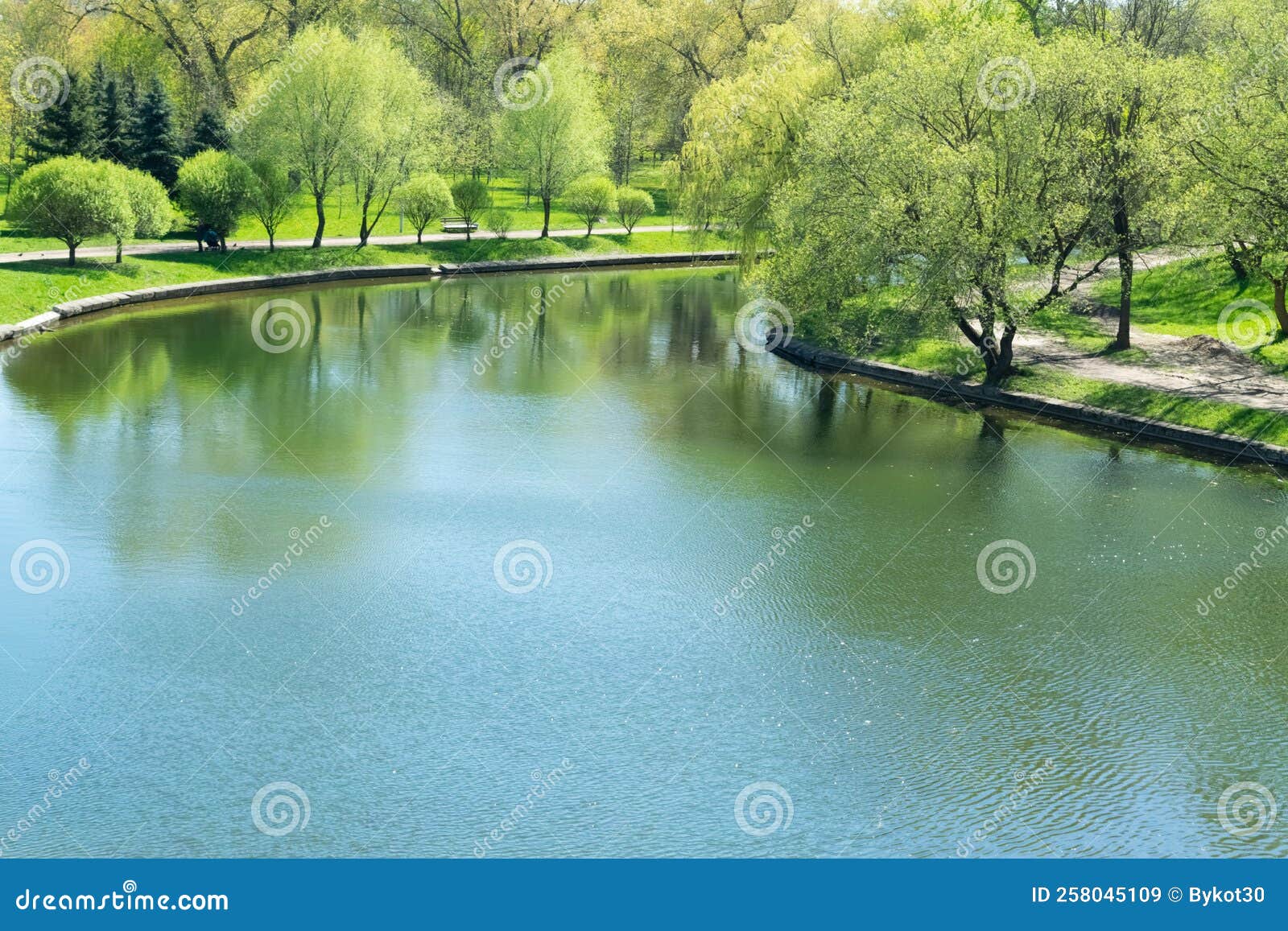 River in the Spring Park. Spring Landscape Stock Image - Image of lake ...