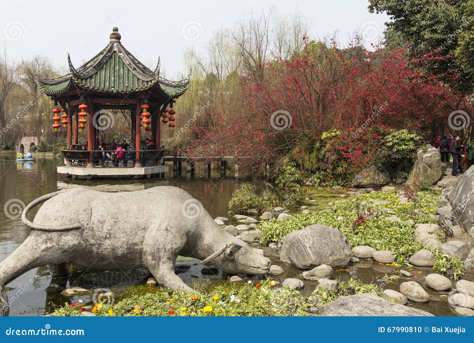 Spring Landscape in a Park,chengdu,china Editorial Image - Image of ...
