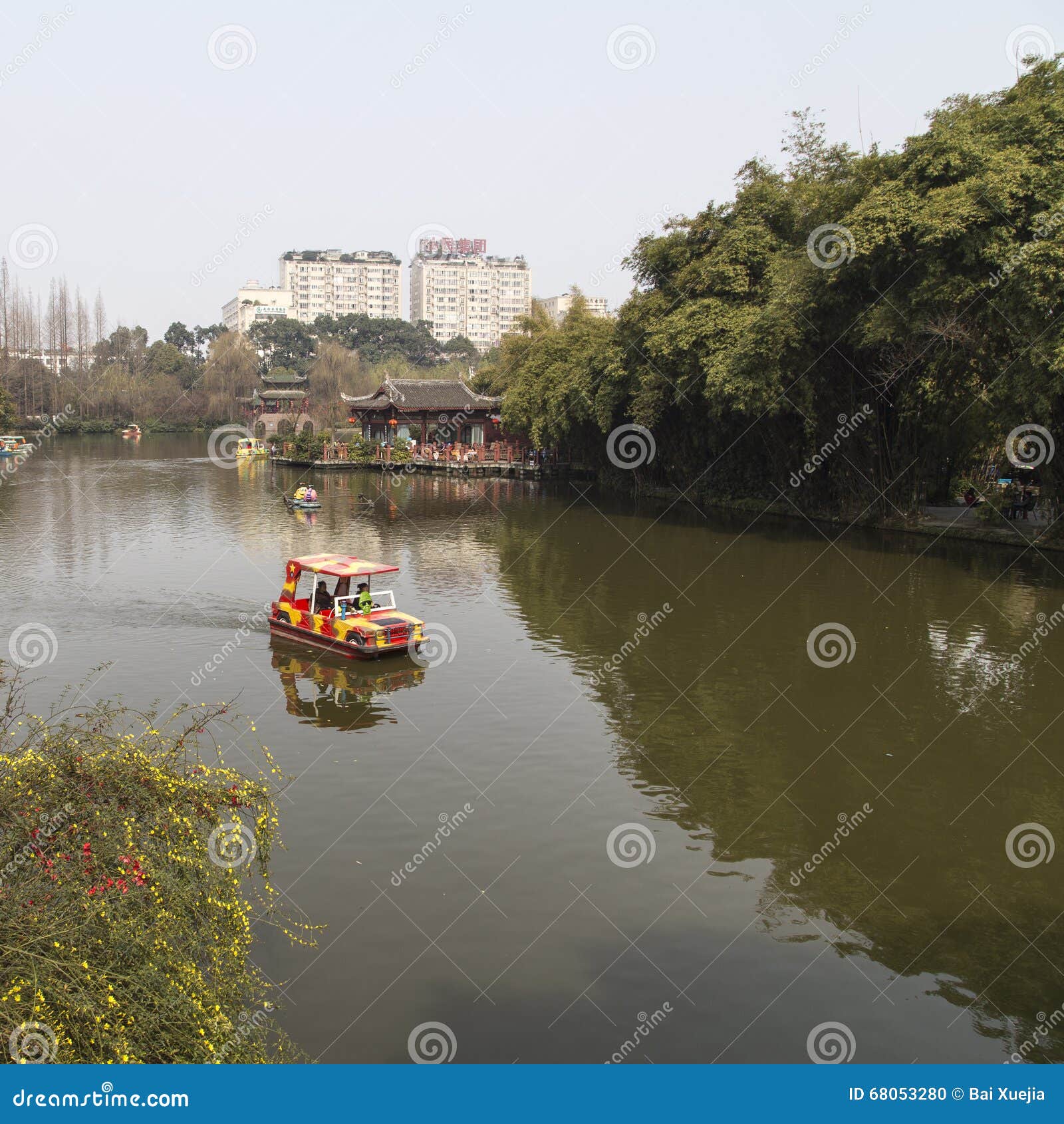 Spring Landscape in a Park,chengdu,china Editorial Image - Image of ...