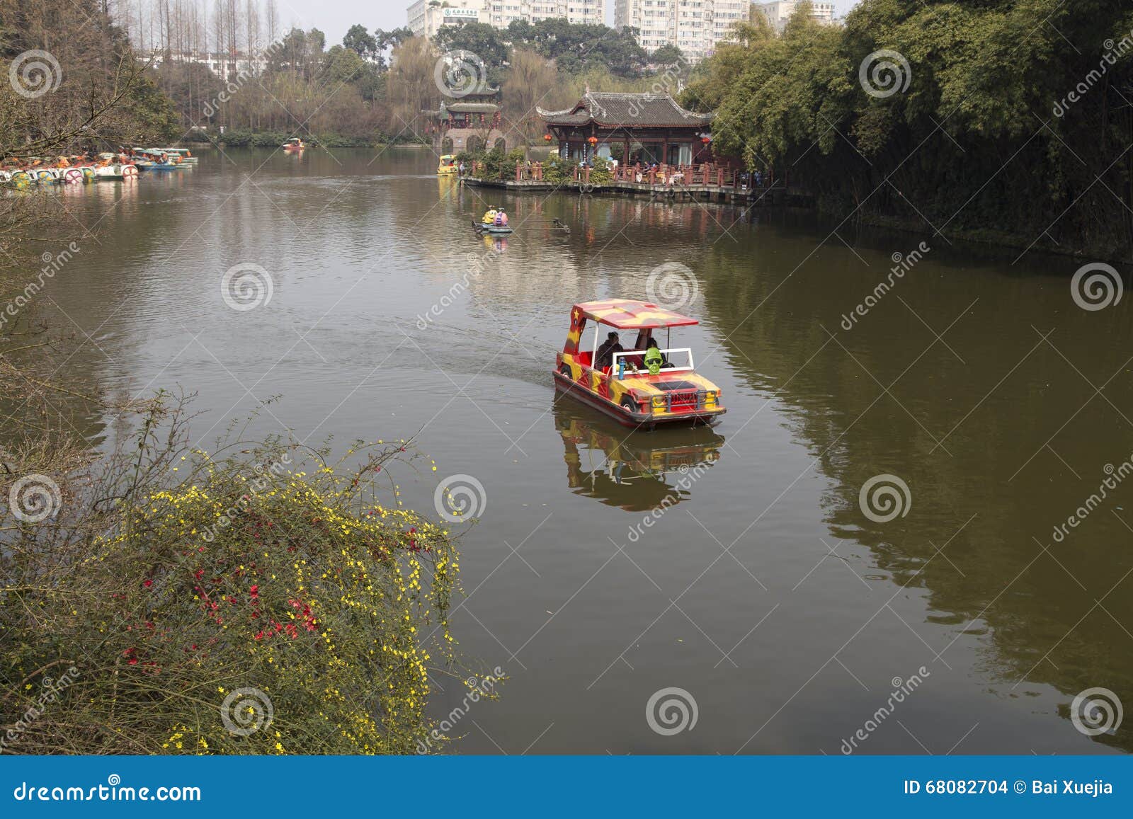 Spring Landscape in a Park,chengdu,china Editorial Stock Image - Image ...