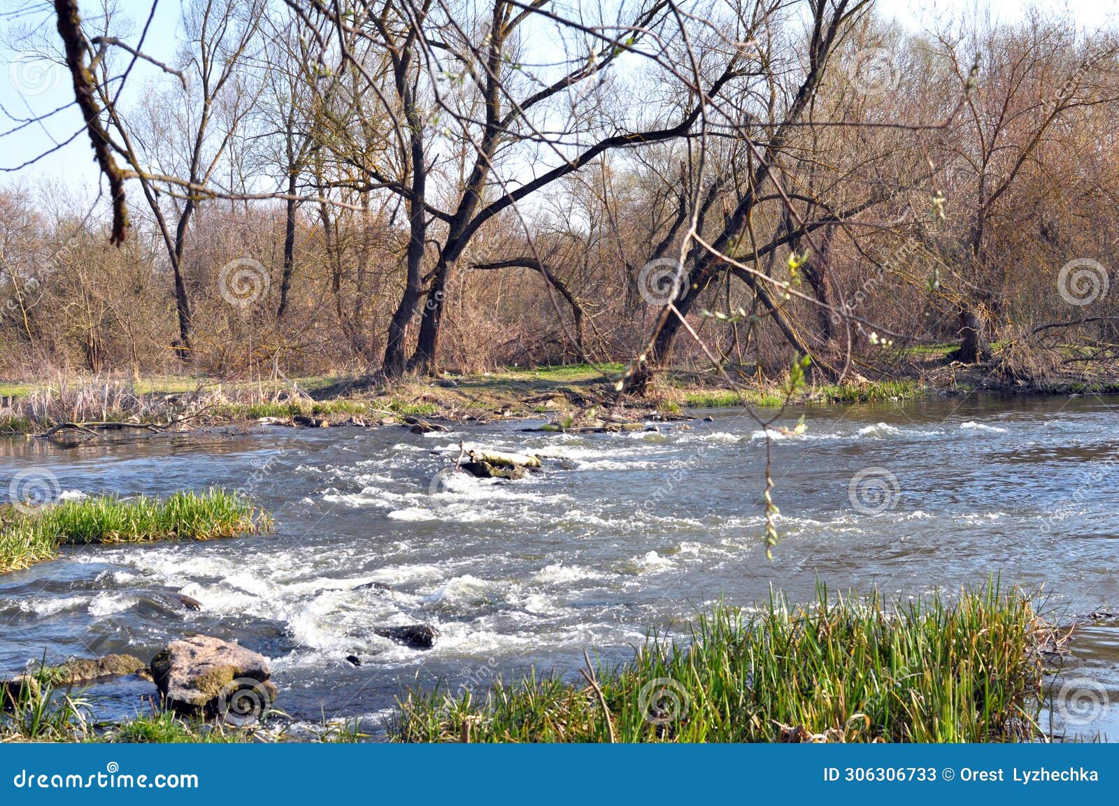 Spring Landscape with a River Stock Image - Image of natural, park ...
