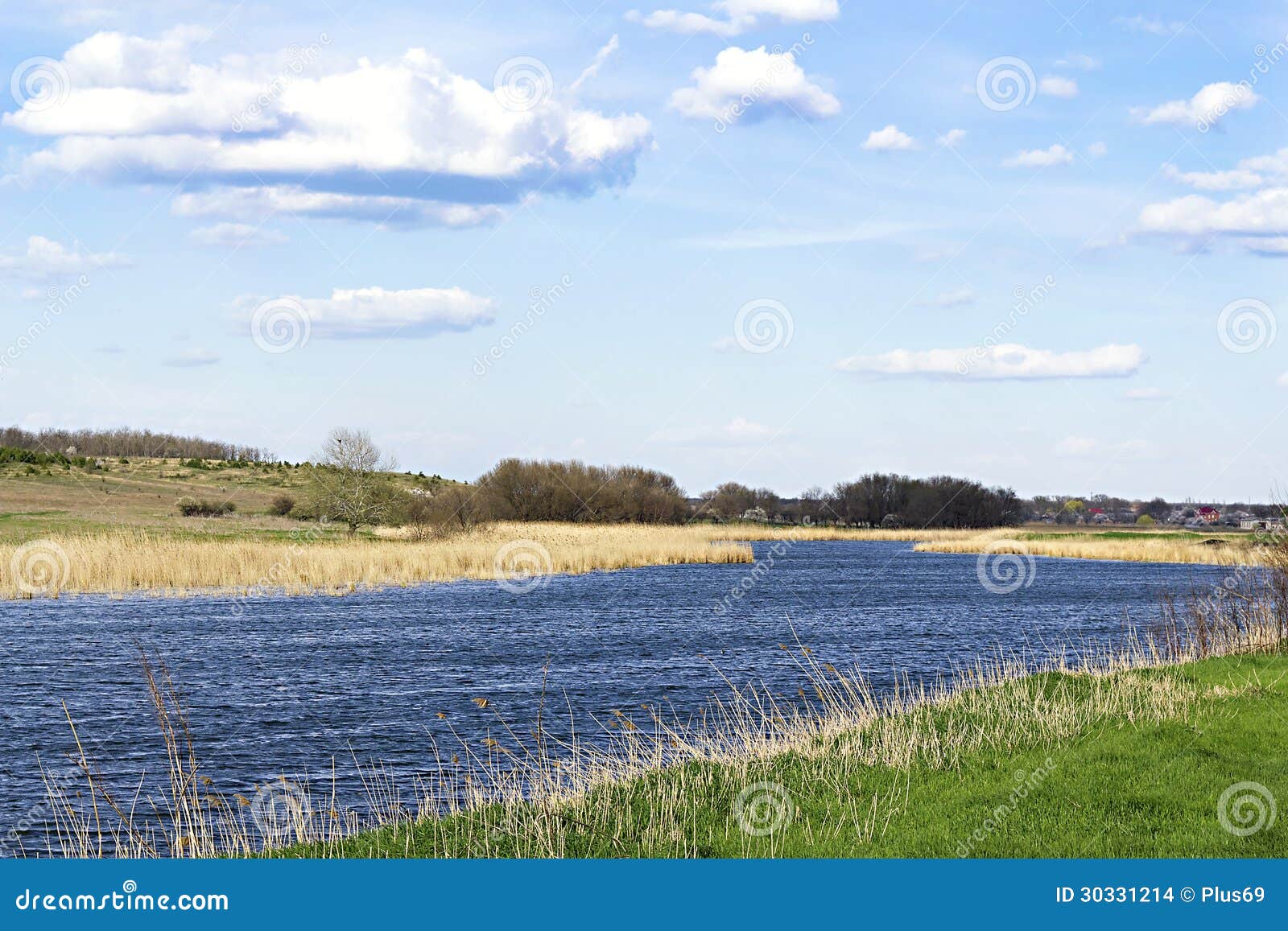 Spring Landscape with the River Stock Photo - Image of landscape ...