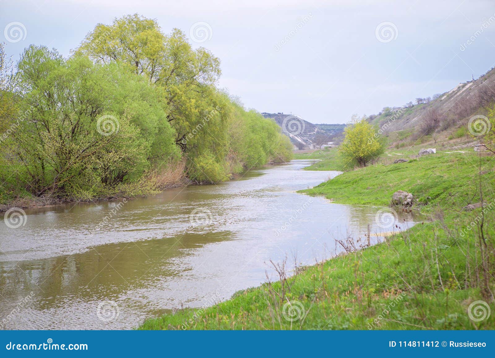 Spring Landscape with River Stock Photo - Image of riverside, view ...
