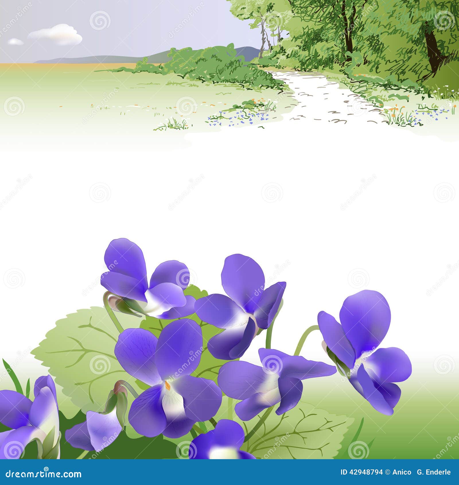 Violets Spring Stock Illustrations – 1,225 Violets Spring Stock ...