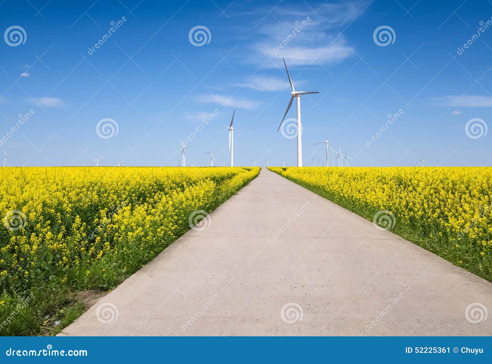Spring Landscape and Wind Farm Stock Image - Image of concept ...