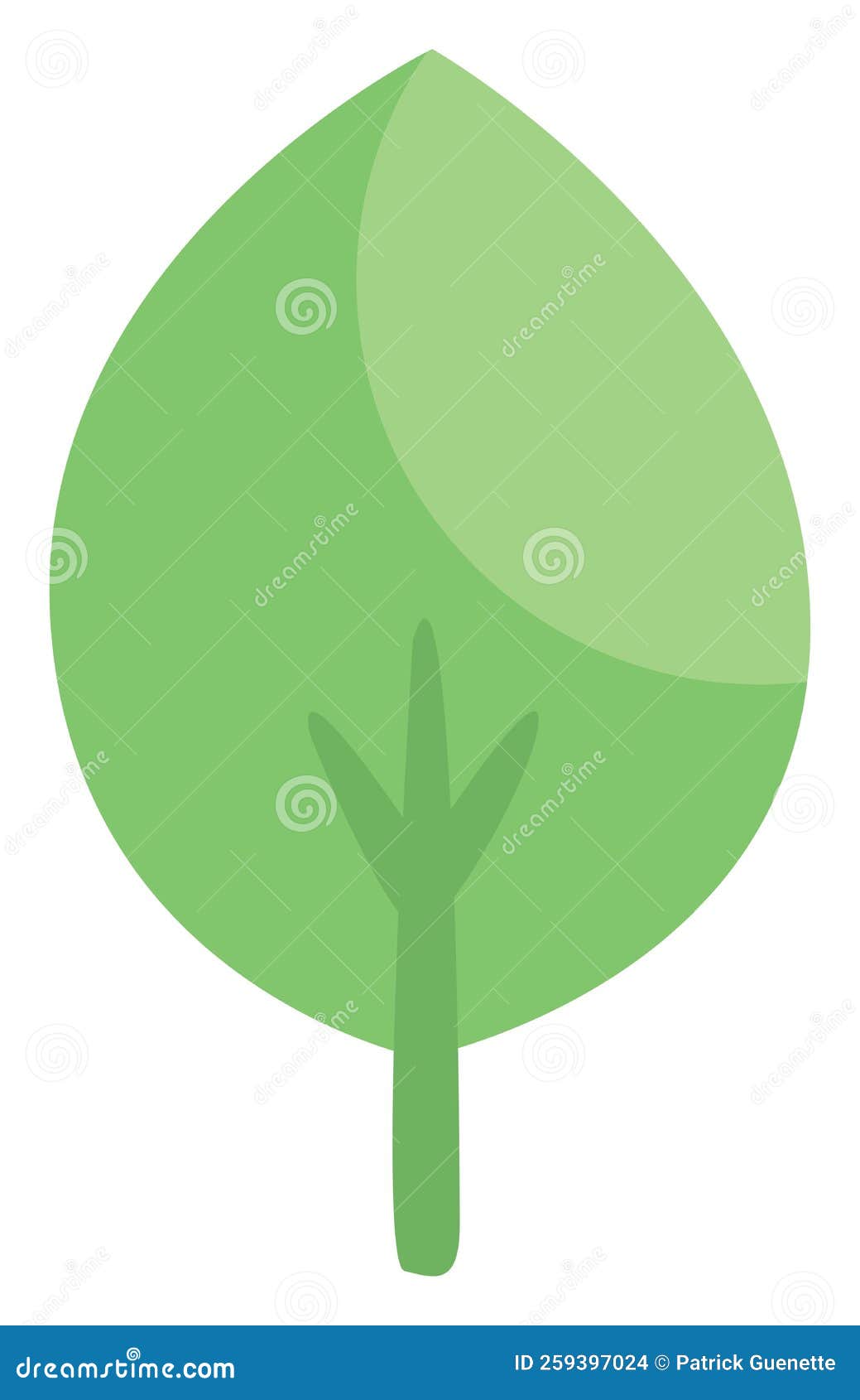 Spring leaf, icon stock vector. Illustration of plant - 259397024