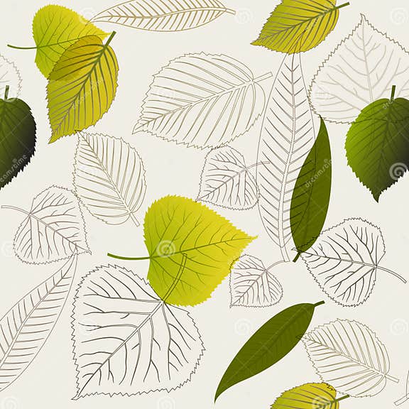 Spring Leafs Abstract Seamless Pattern Stock Illustration ...