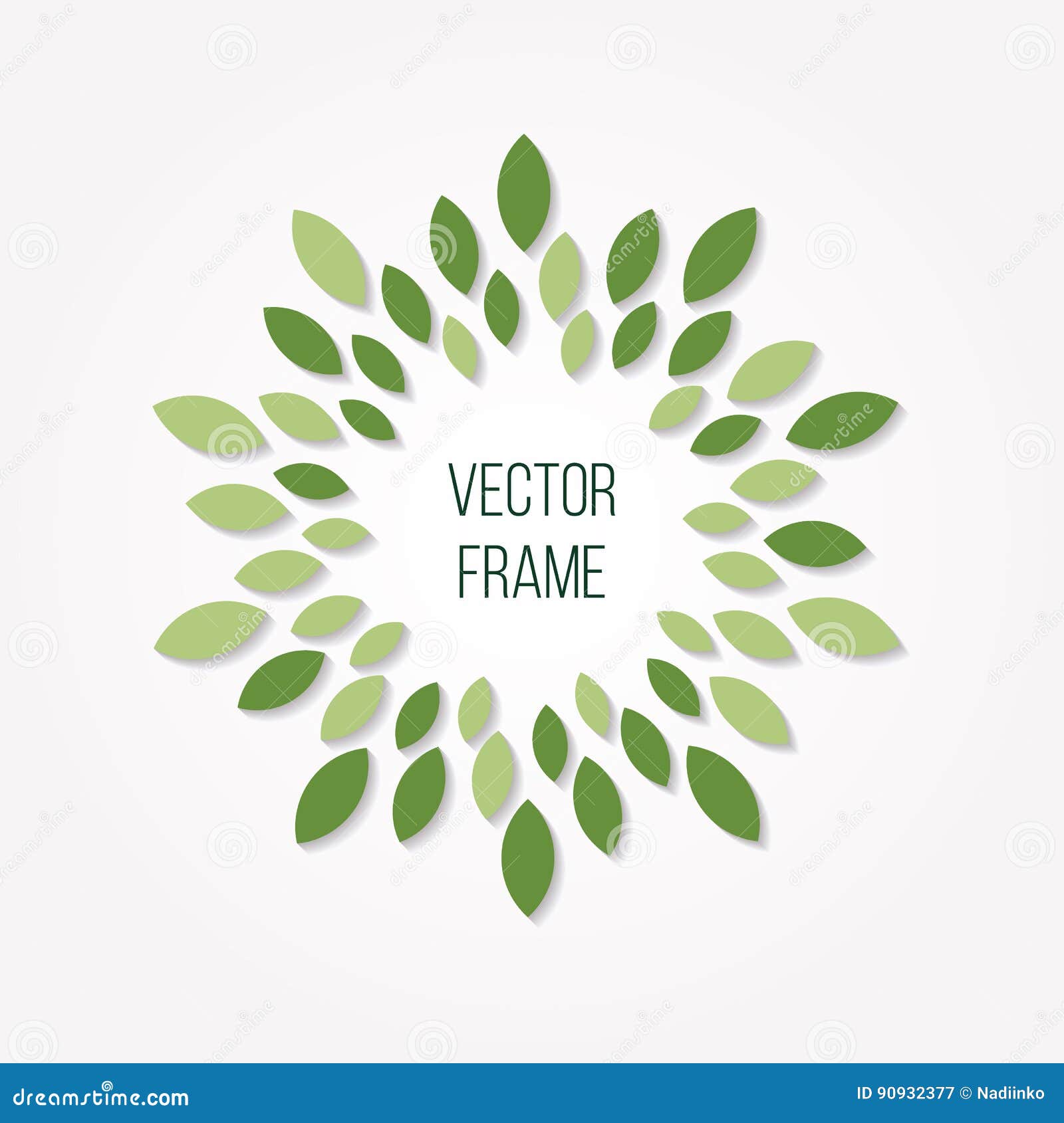 Spring Leaves in Circle Shape. Round Green Logo Design Element Stock ...