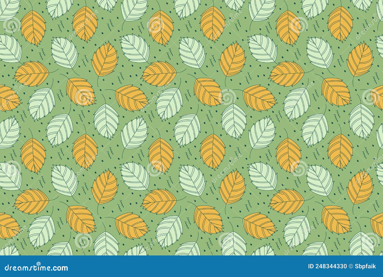 Spring Leaves Pattern stock vector. Illustration of fresh - 248344330