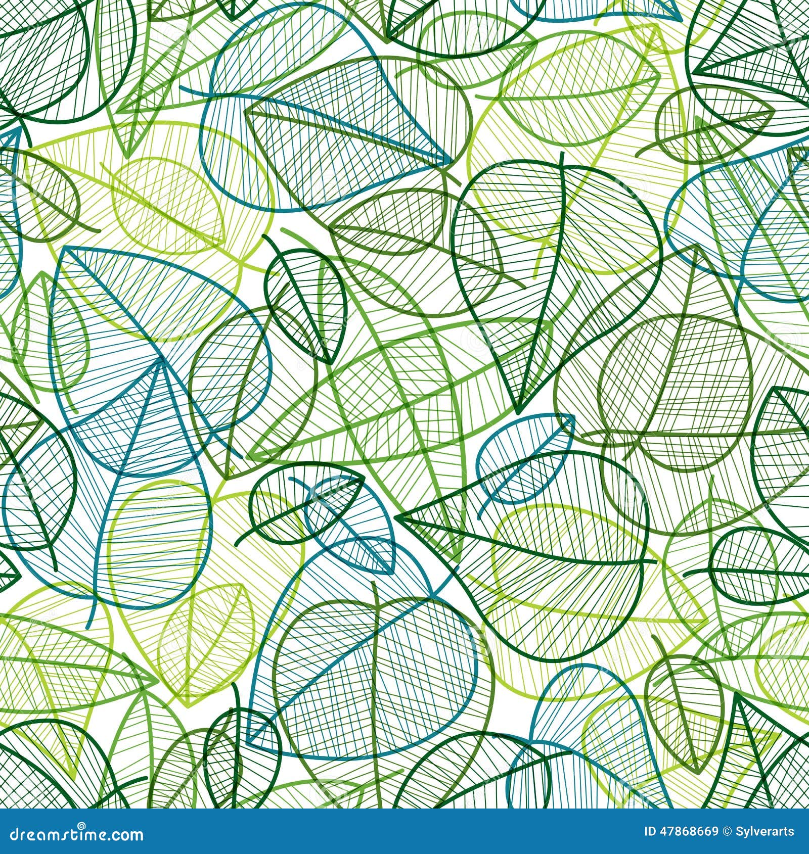 Spring Leaves Seamless Pattern. Stock Vector - Illustration of decor ...