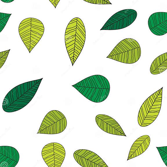 Spring Leaves Seamless Pattern Vector Illustration Stock Illustration ...