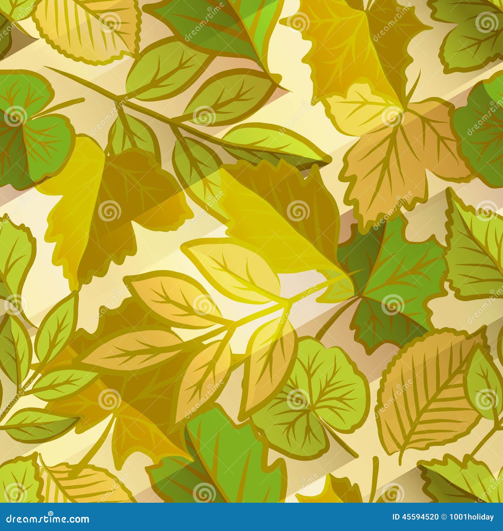 Spring Leaves Seamless Pattern Stock Vector - Illustration of healthy ...