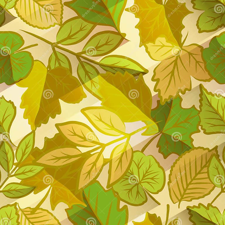 Spring Leaves Seamless Pattern Stock Vector - Illustration of healthy ...