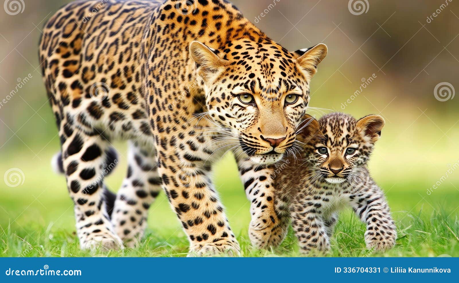 A Spring Leopard Confidently Strides Down a Dirt Path Alongside Its ...
