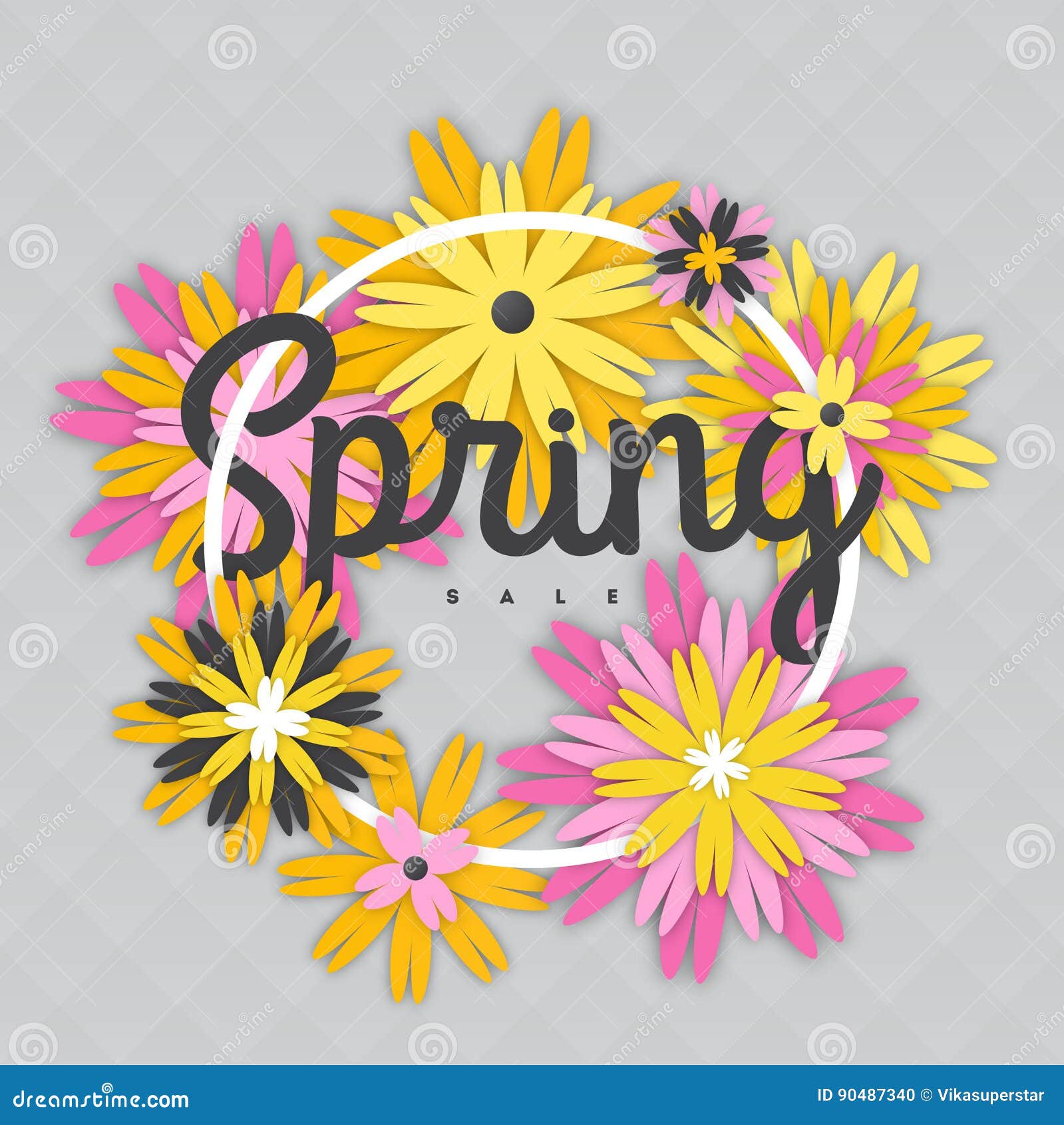 Spring letter with flowers stock vector. Illustration of abstract ...