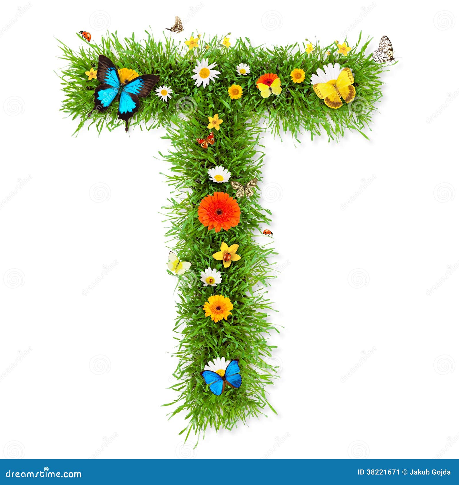 Spring letter T stock illustration. Illustration of abstract - 38221671