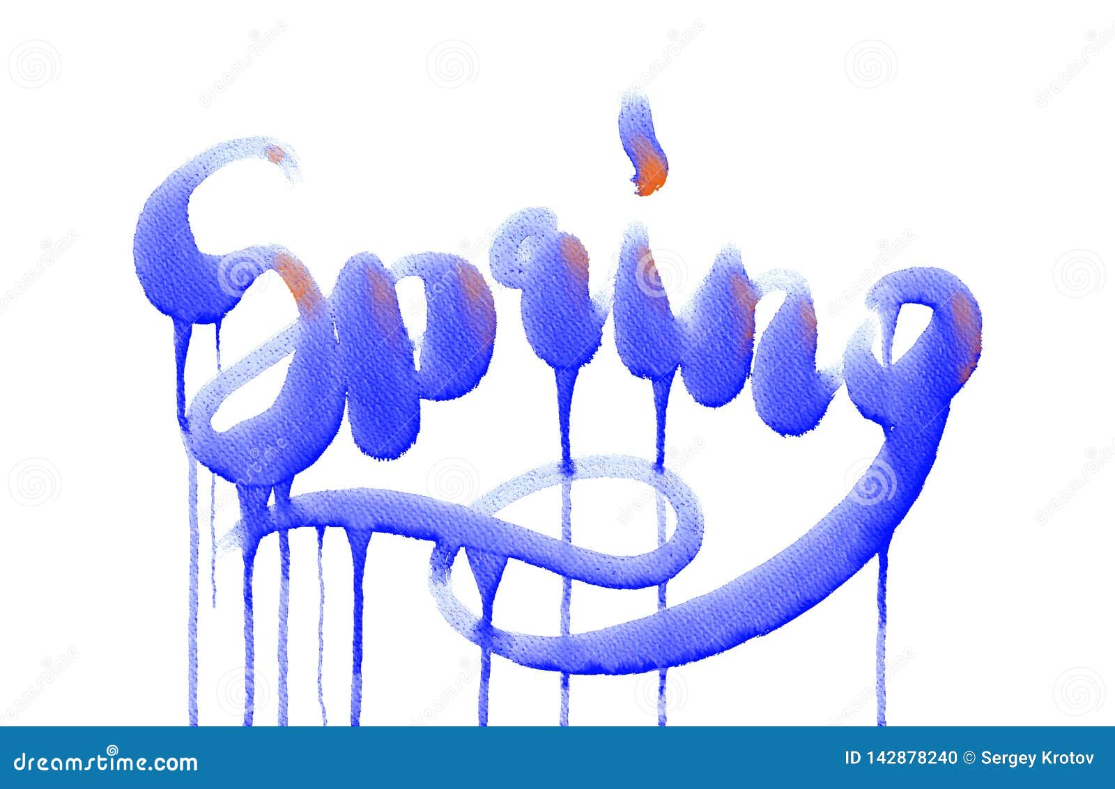 Spring Lettering. Abstract Hand Drawn Watercolor Background ...