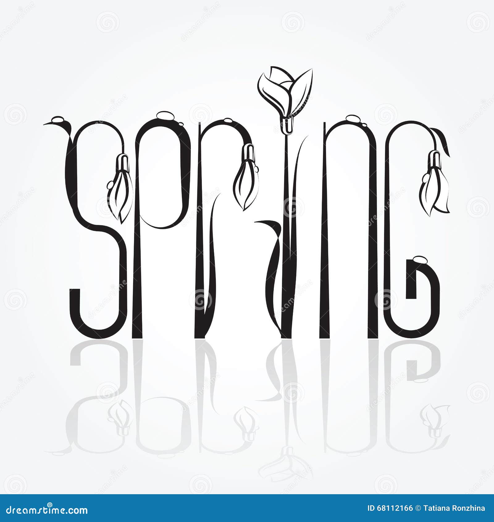 Spring Lettering Design. stock vector. Illustration of lines - 68112166