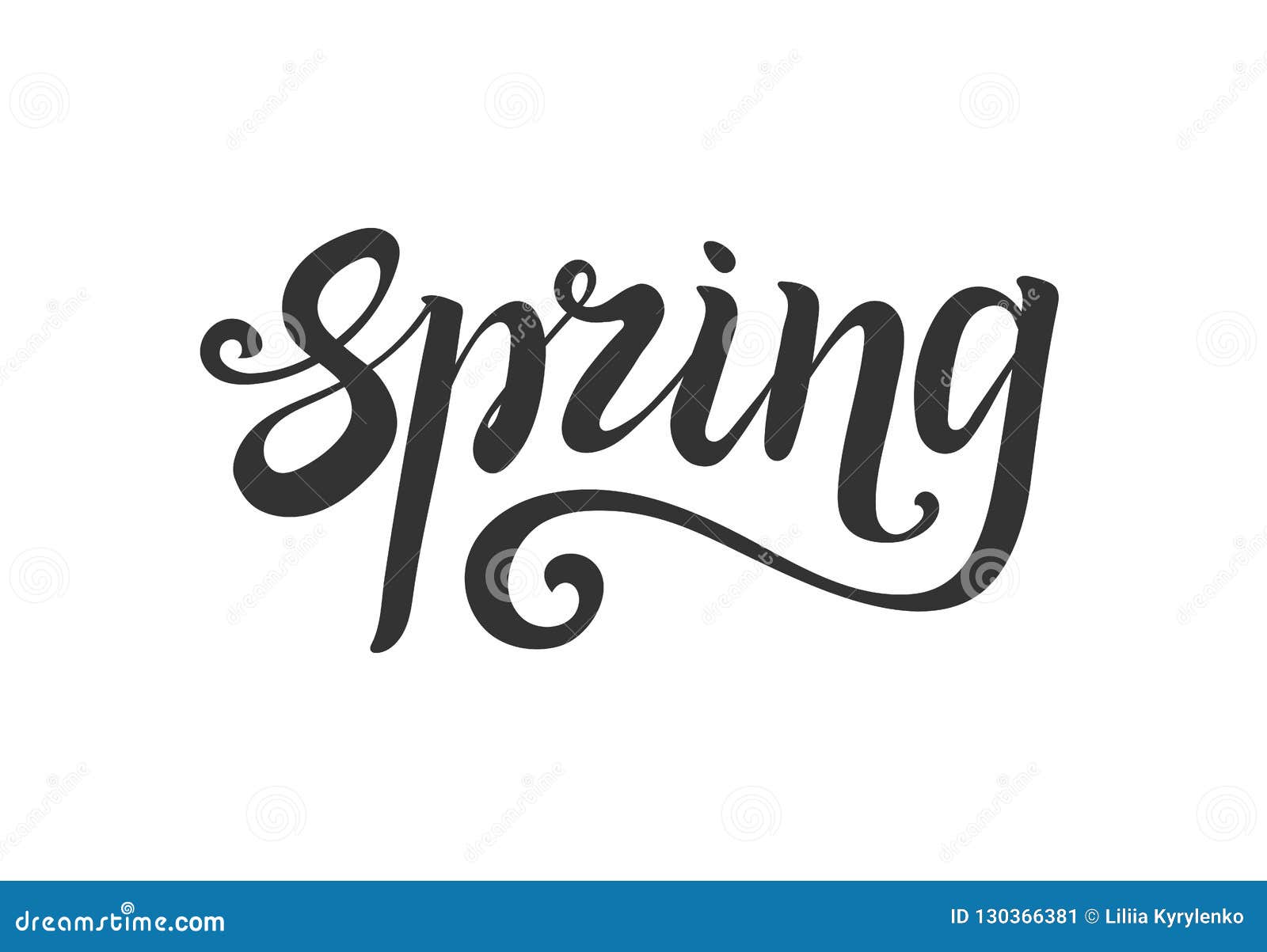 Spring Lettering. Hand Write Stock Vector - Illustration of phrase ...