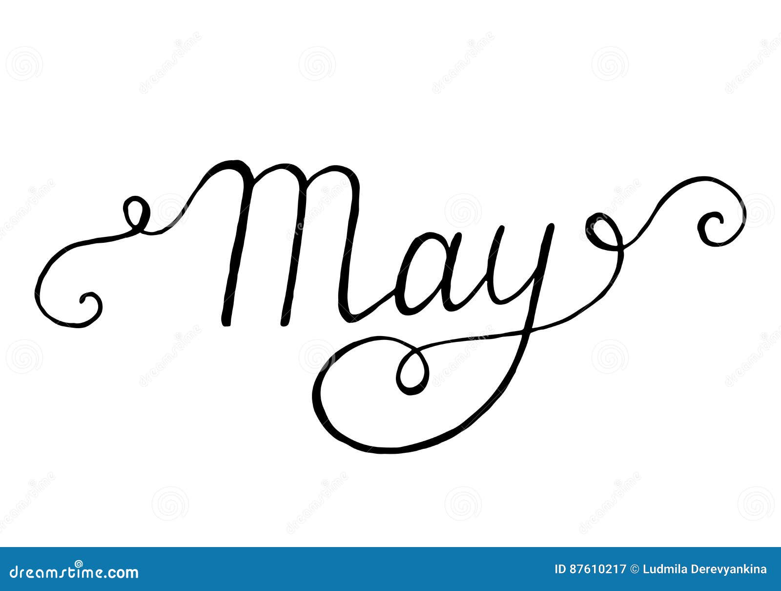 Spring Lettering May. Vector Handwritten Typography Stock Illustration ...
