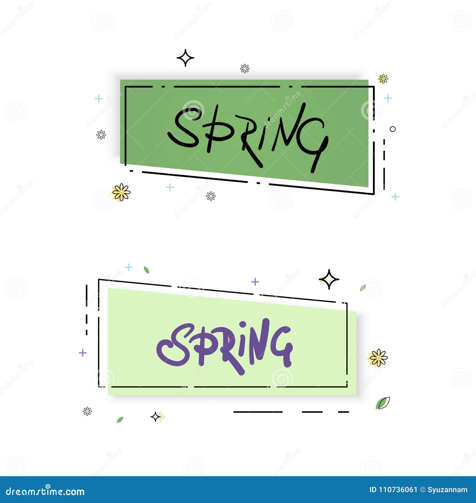 Spring Lettering. Vector Illustration. Stock Vector - Illustration of ...