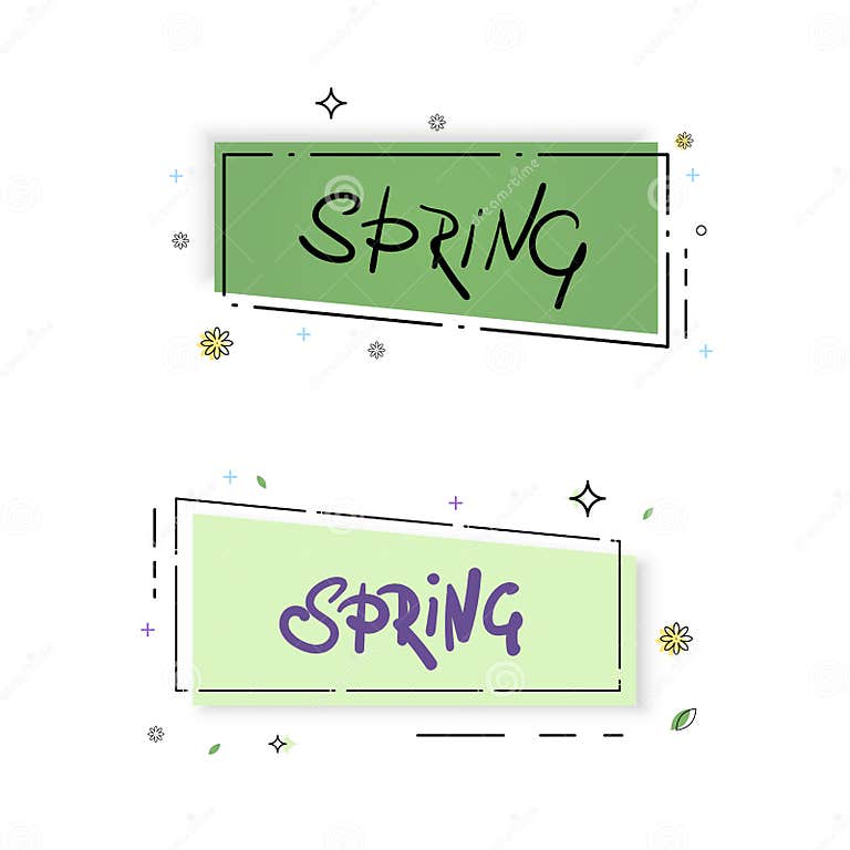 Spring Lettering. Vector Illustration. Stock Vector - Illustration of ...