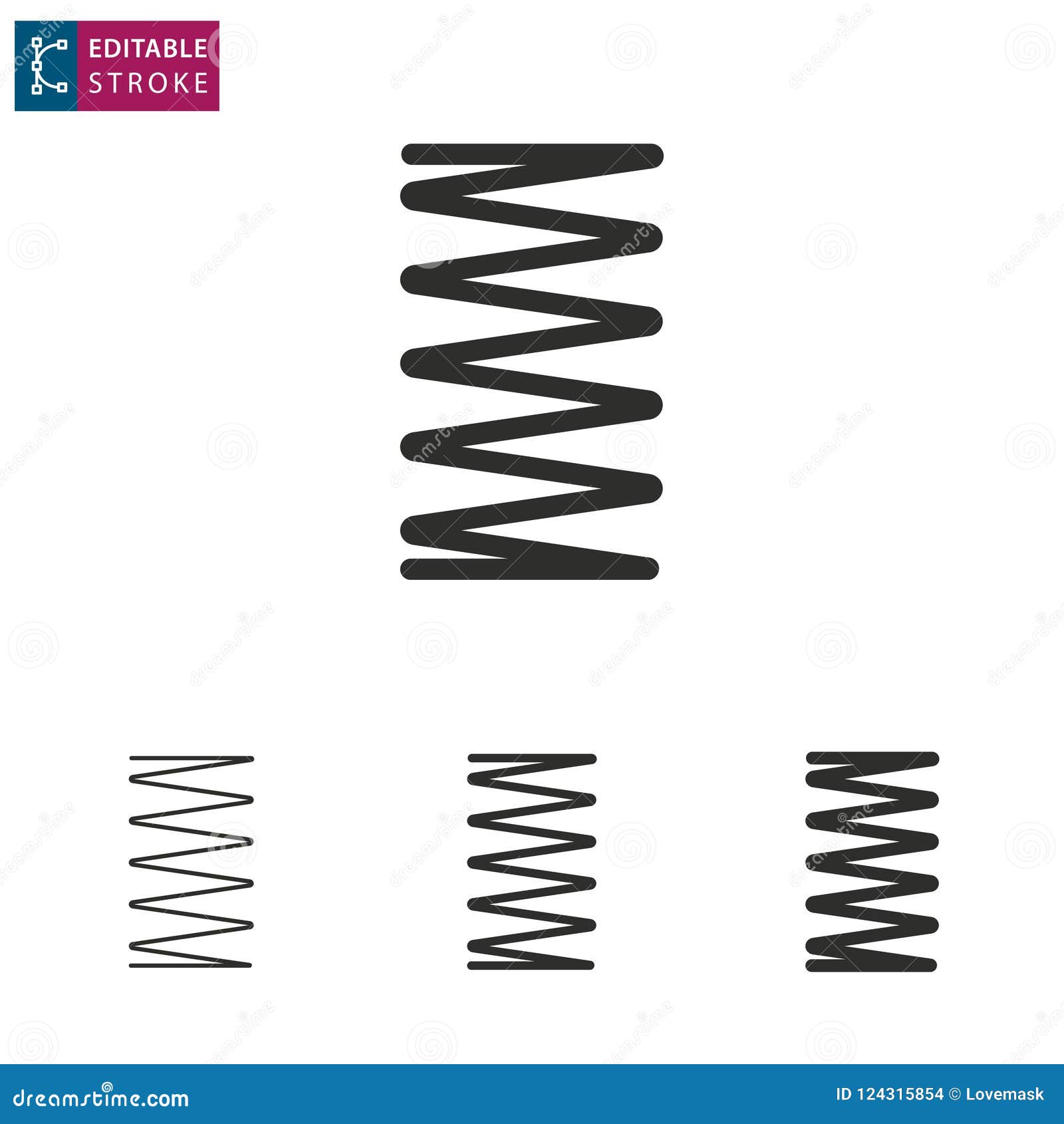 Spring Line Icon on White Background. Editable Stroke. Stock Vector ...