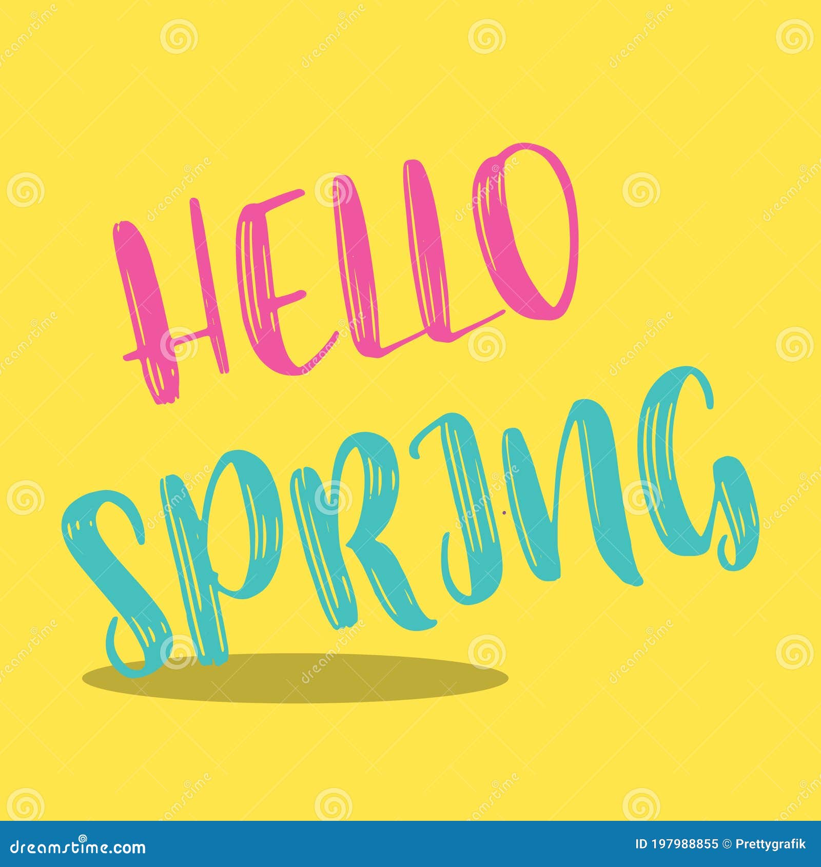 SPRING LLAMA HELLO SPRING 12 Stock Vector - Illustration of vector ...