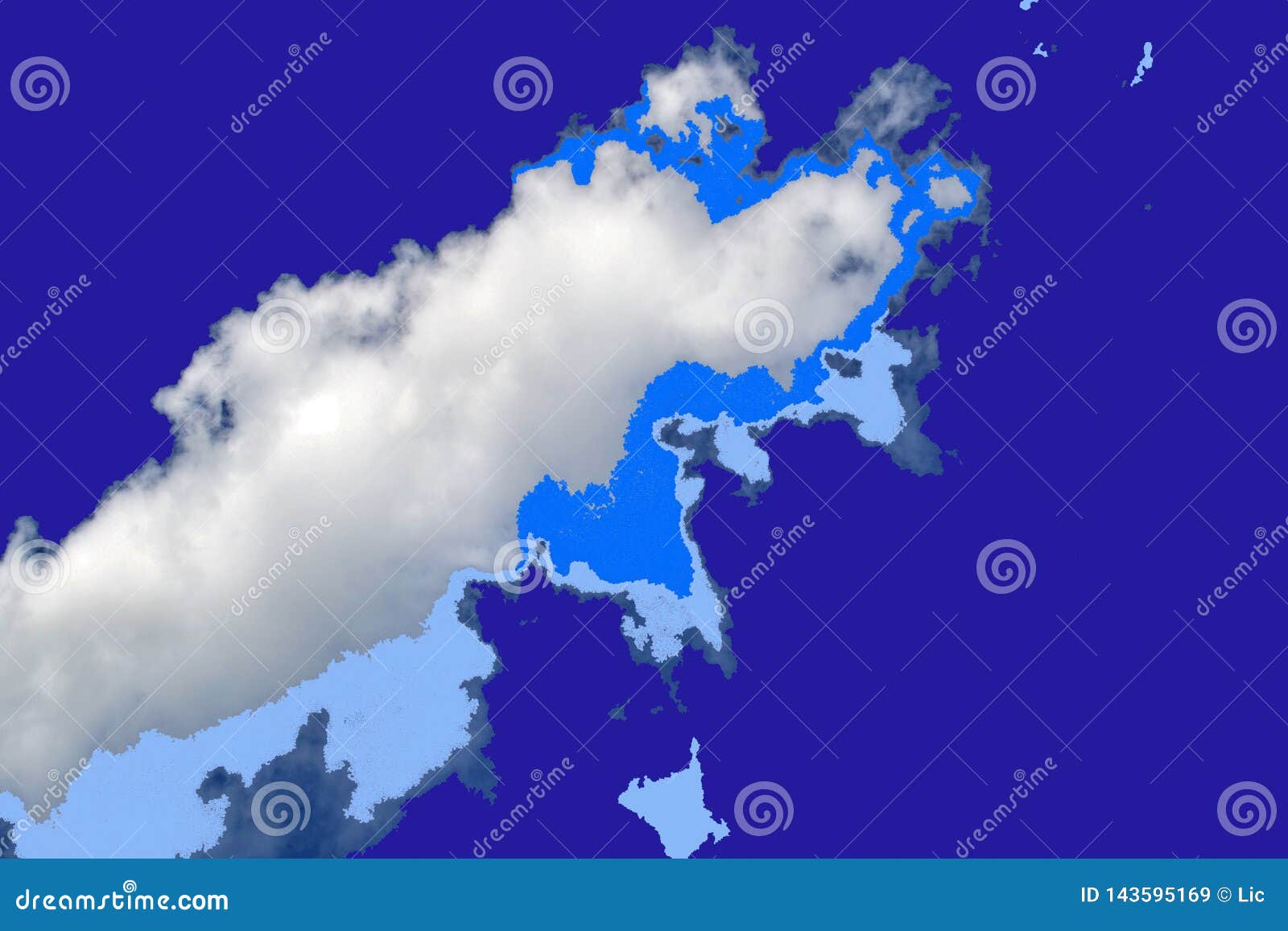 Map of Clouds in the Spring Sky Stock Illustration - Illustration of ...