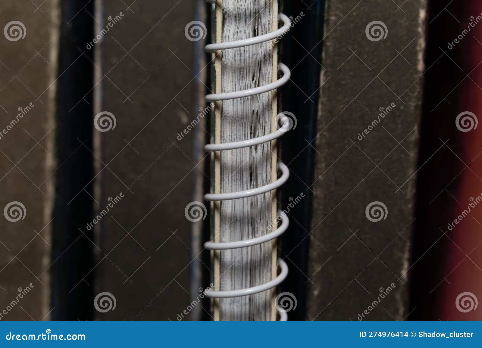 A Spring-loaded Notebook among Old Brown Books Stock Photo - Image of ...