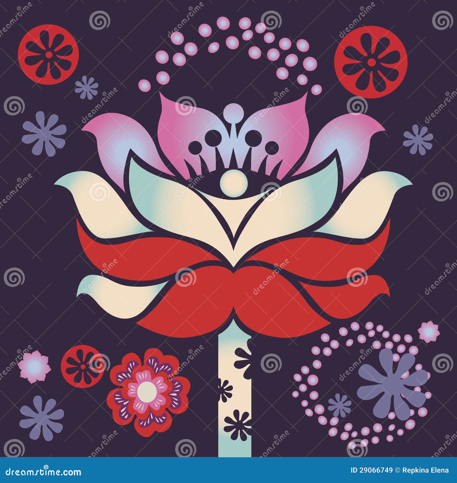 Spring magic flower poster stock vector. Illustration of prana - 29066749