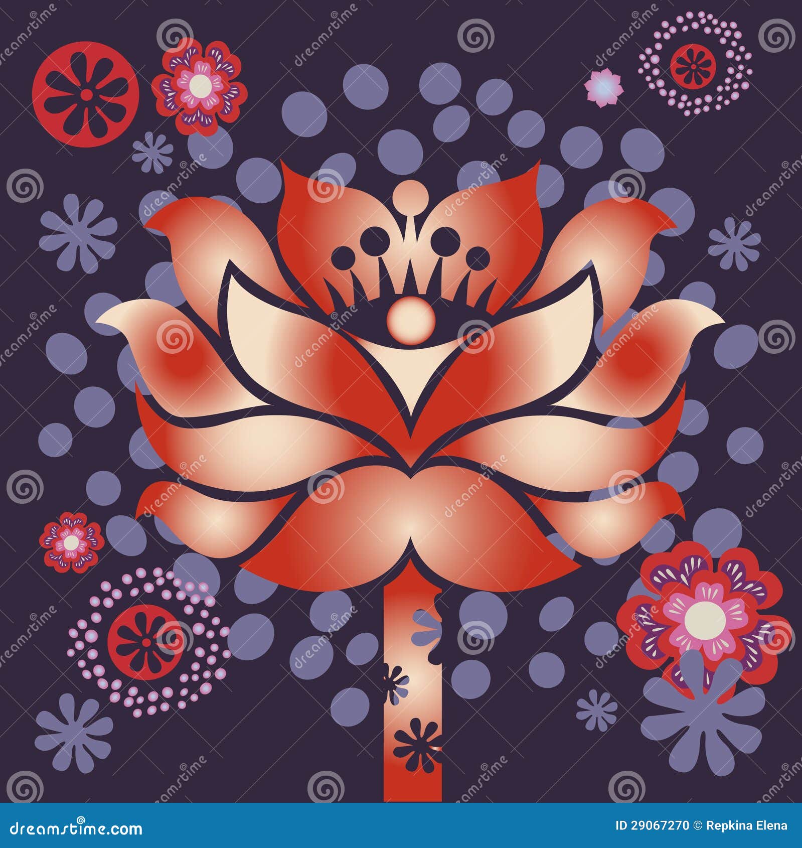 Spring magic flower poster stock vector. Illustration of flower - 29067270